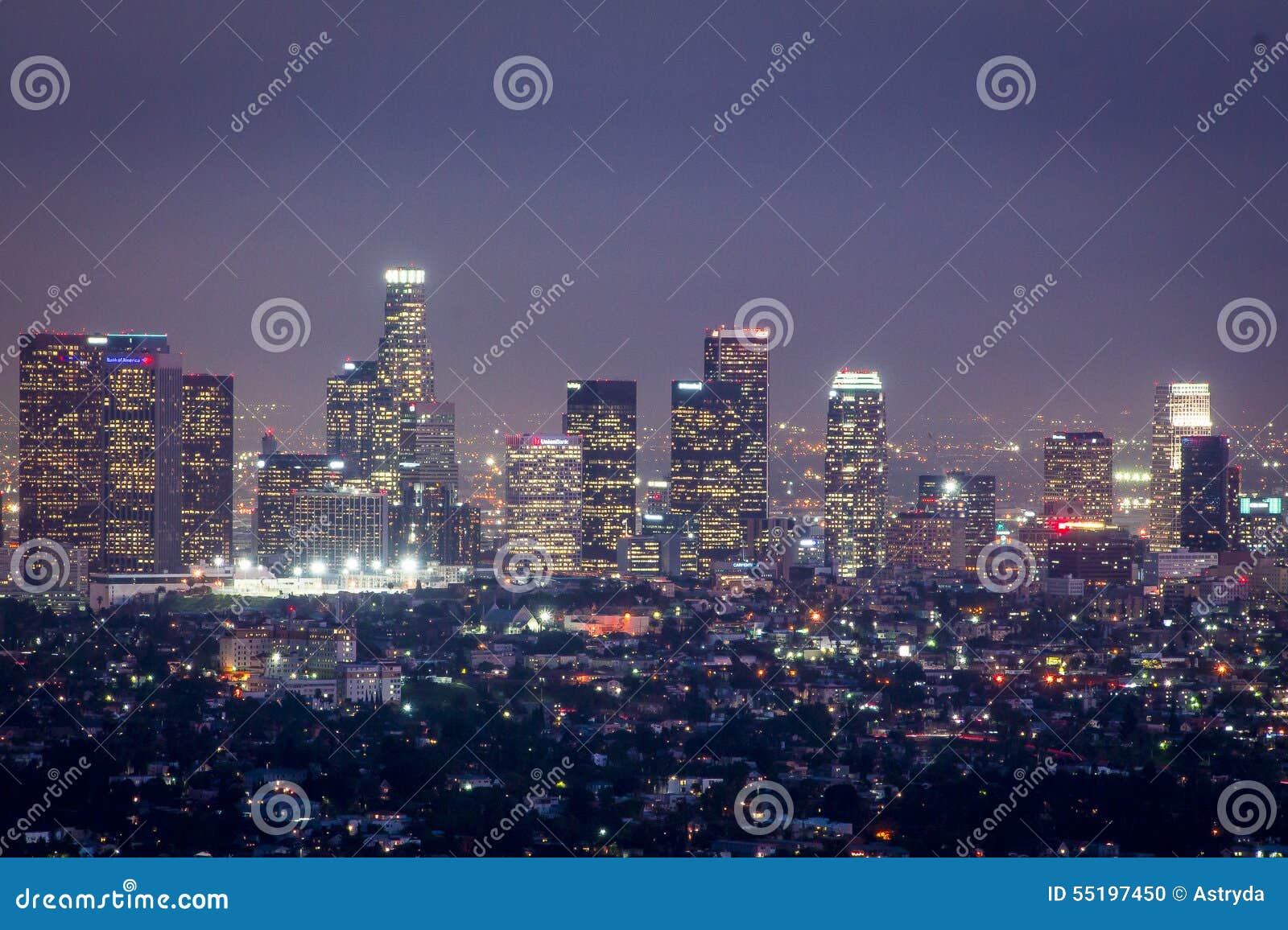 LA at night stock photo. Image of color, city, california - 55197450
