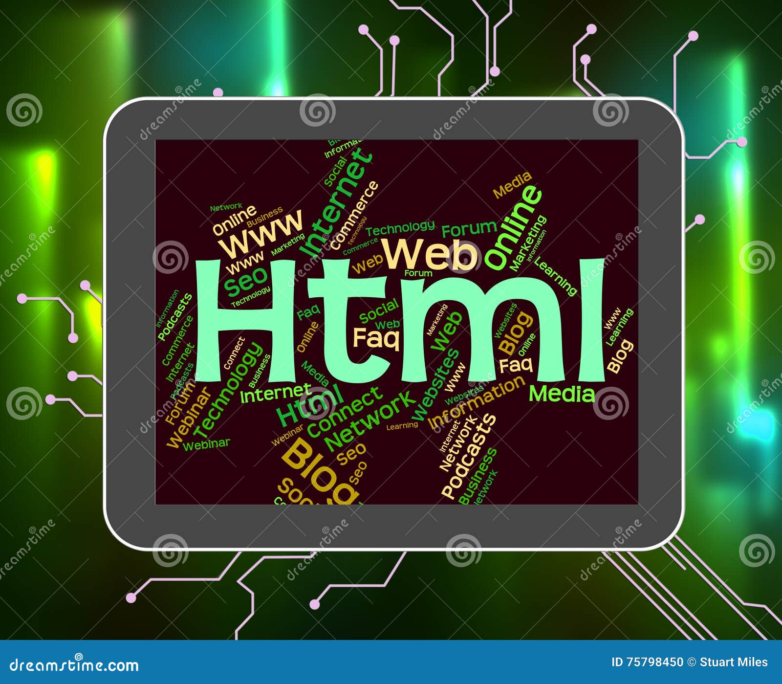 La Palabra Del HTML Indica El World Wide Web Y El Código Stock de ...