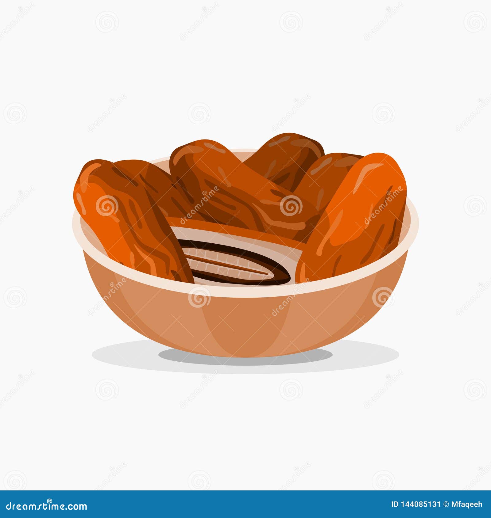 La Palma Datilera Da Fruto En Un Cuenco Ilustración del Vector ...