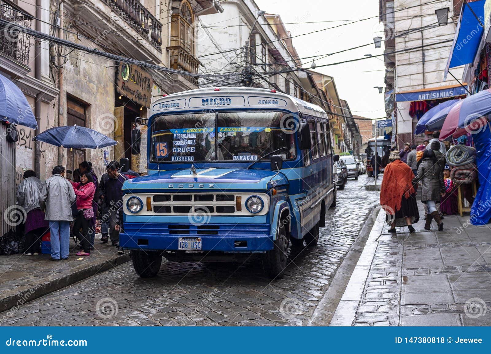 City Bus Micro in the Center of La Paz - Bolivia Editorial Stock Photo ...