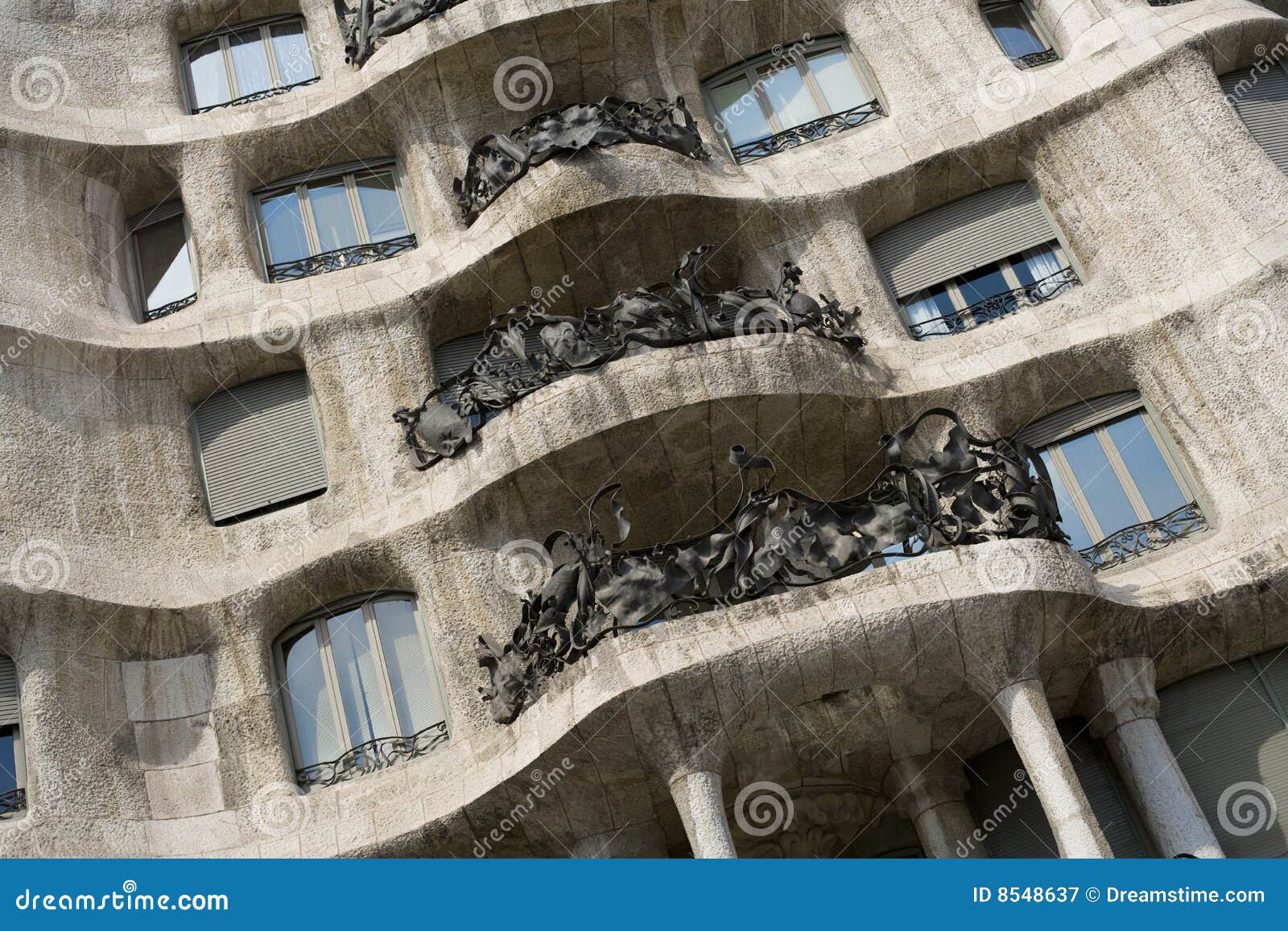 La Pedrera stock image. Image of pedrera, balcony, detail - 8548637