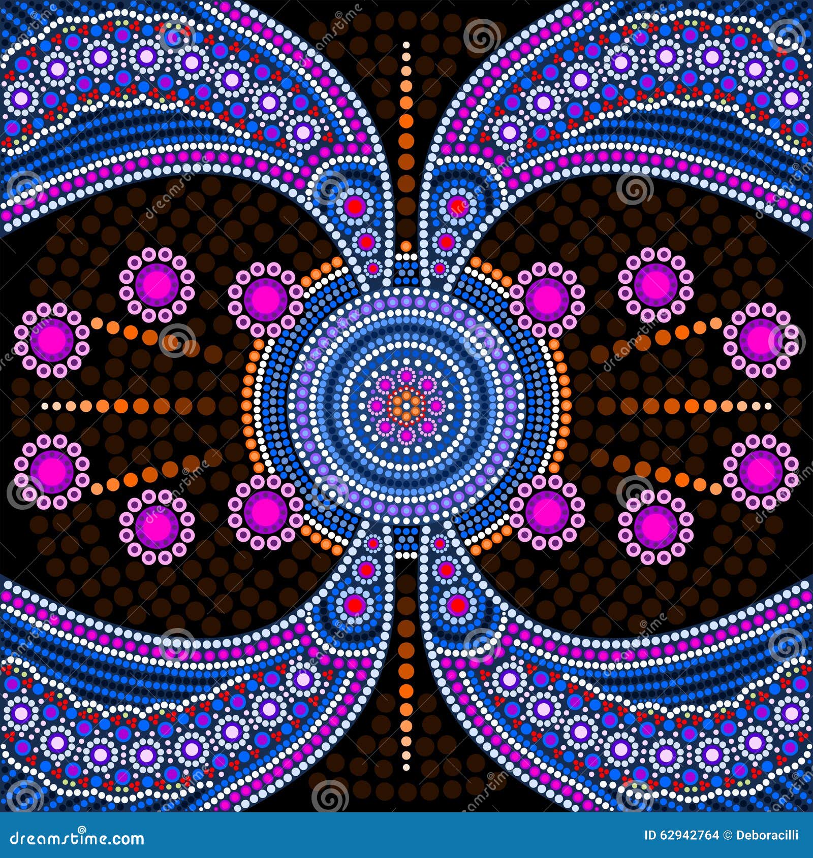 La Peinture De Point Rencontre Les Mandalas 4 Illustration de Vecteur ...