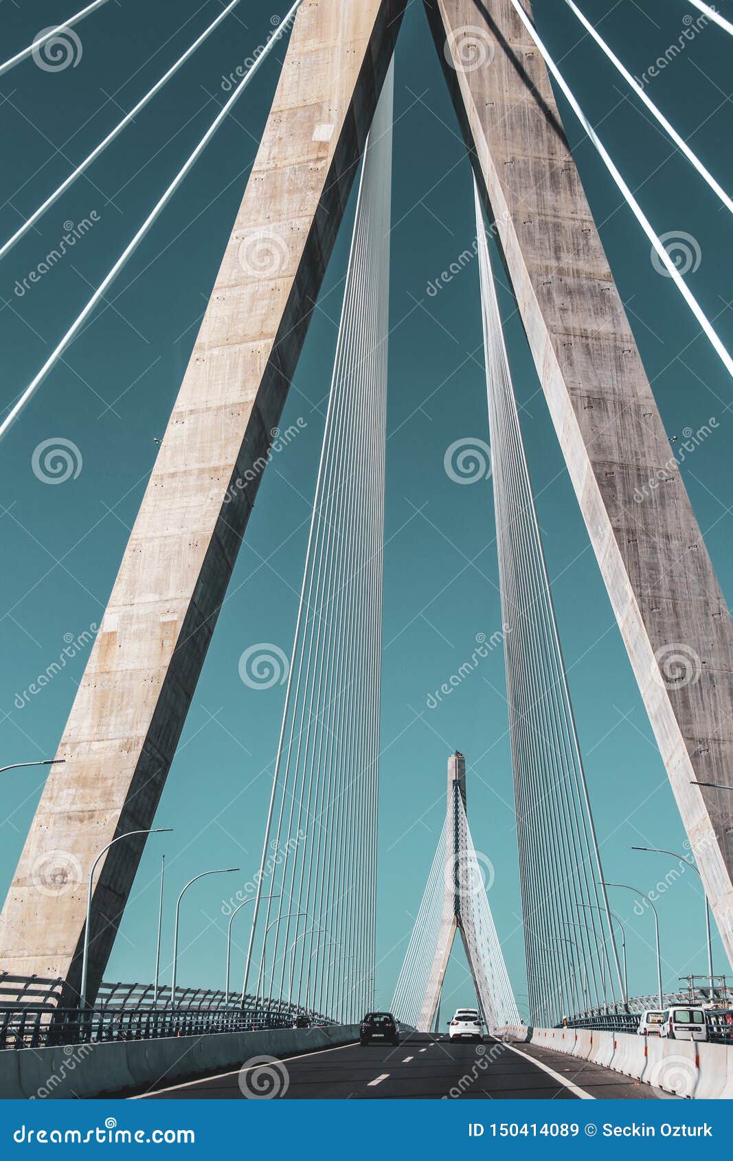 Bay of Cadiz Bridge Columns, Cadiz Editorial Stock Image - Image of ...