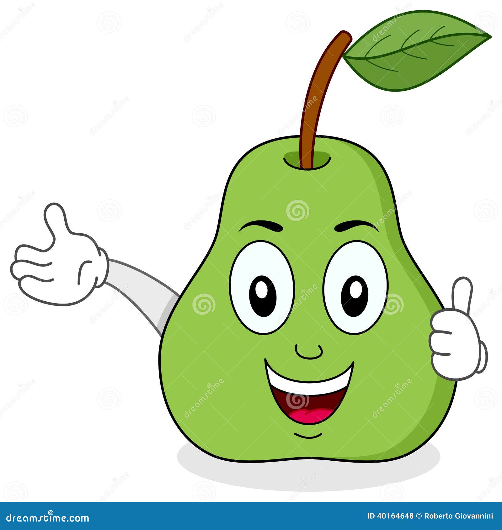 La Pera Verde Manosea Con Los Dedos Encima De Carácter Ilustración del ...