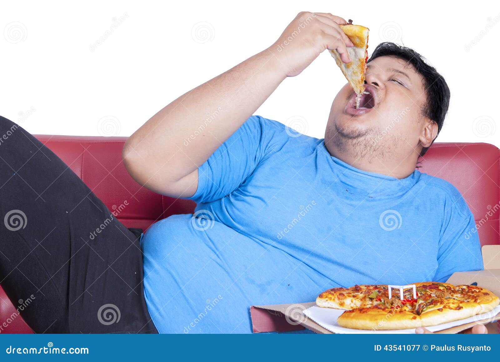 La Persona Obesa Come La Pizza 2 Imagen de archivo - Imagen de salud ...