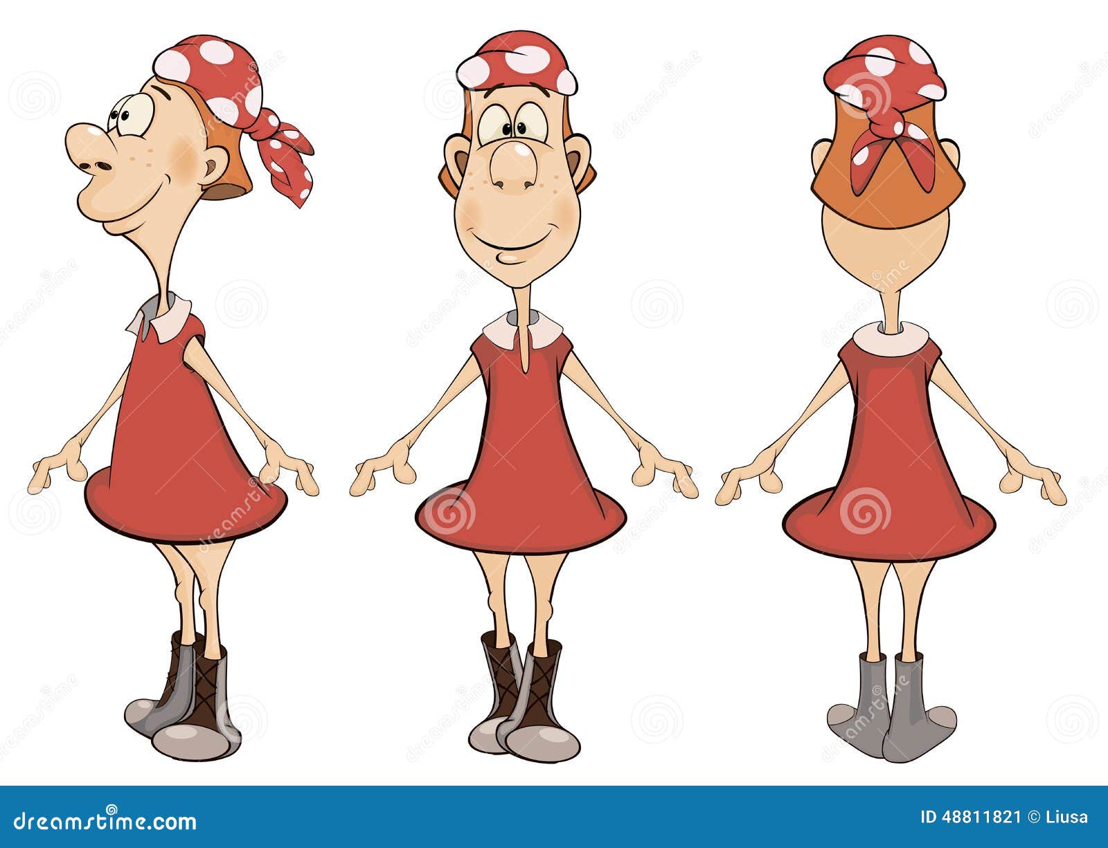 La petite fille cartoon illustration de vecteur. Illustration of ...