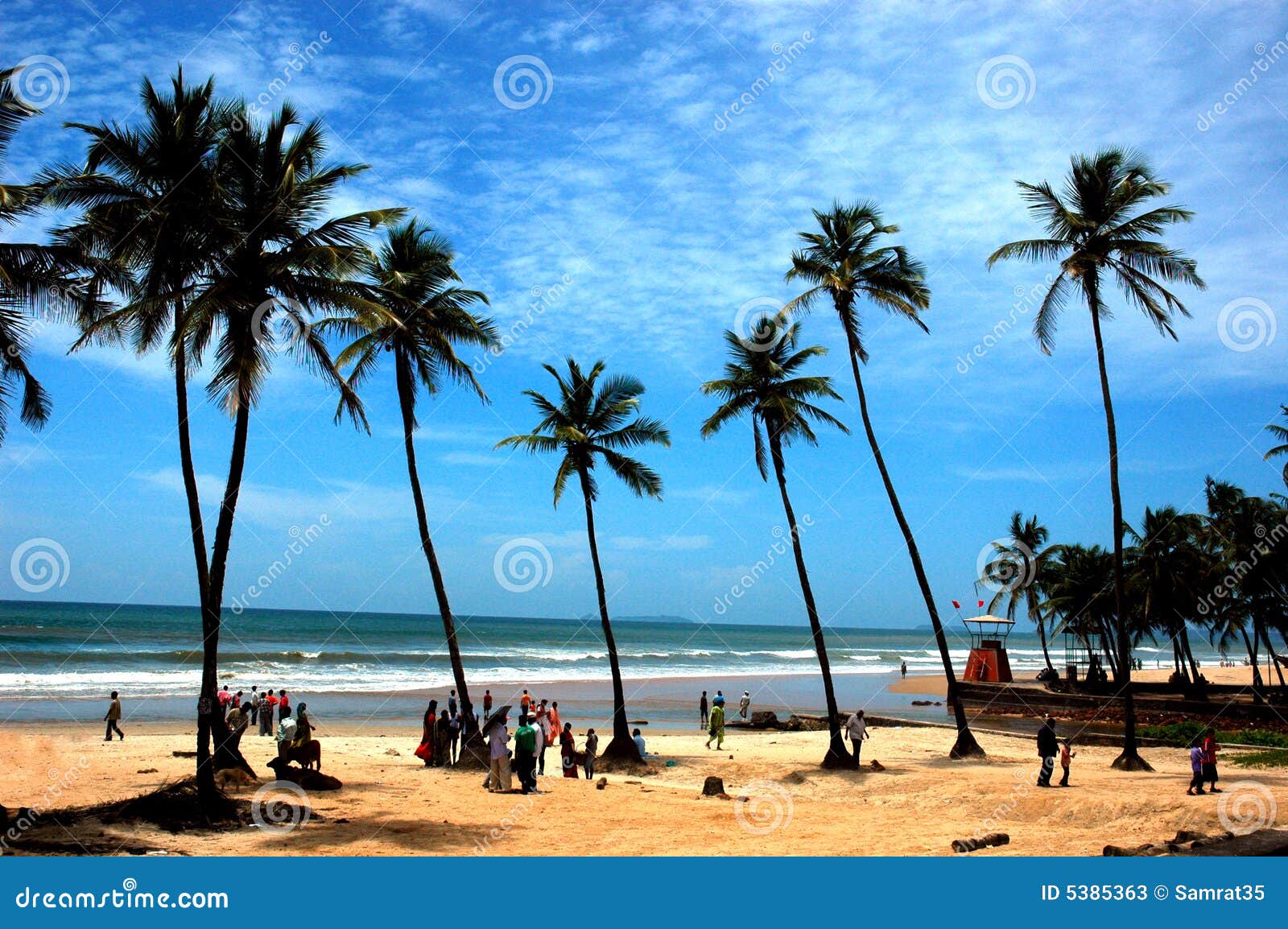 La plage de la Goa-Inde. image stock. Image du sable, excursion - 5385363