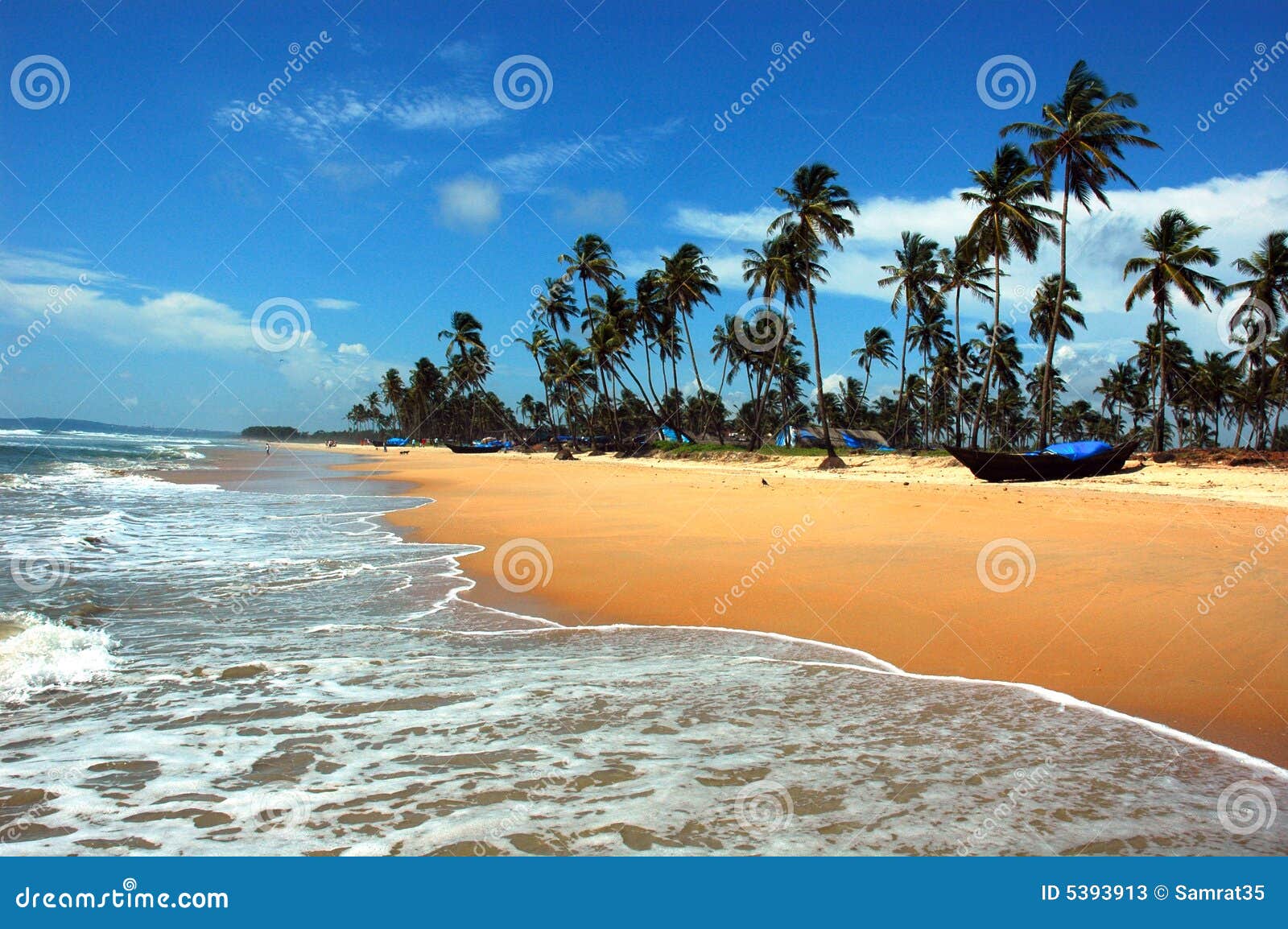 La plage de la Goa-Inde. image stock. Image du trappe - 5393913