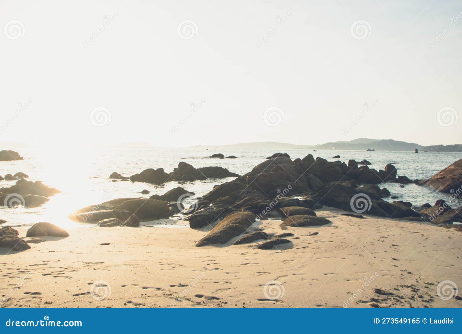La Playa De Samil at Vigo, Spain Stock Image - Image of scenery, arenal ...