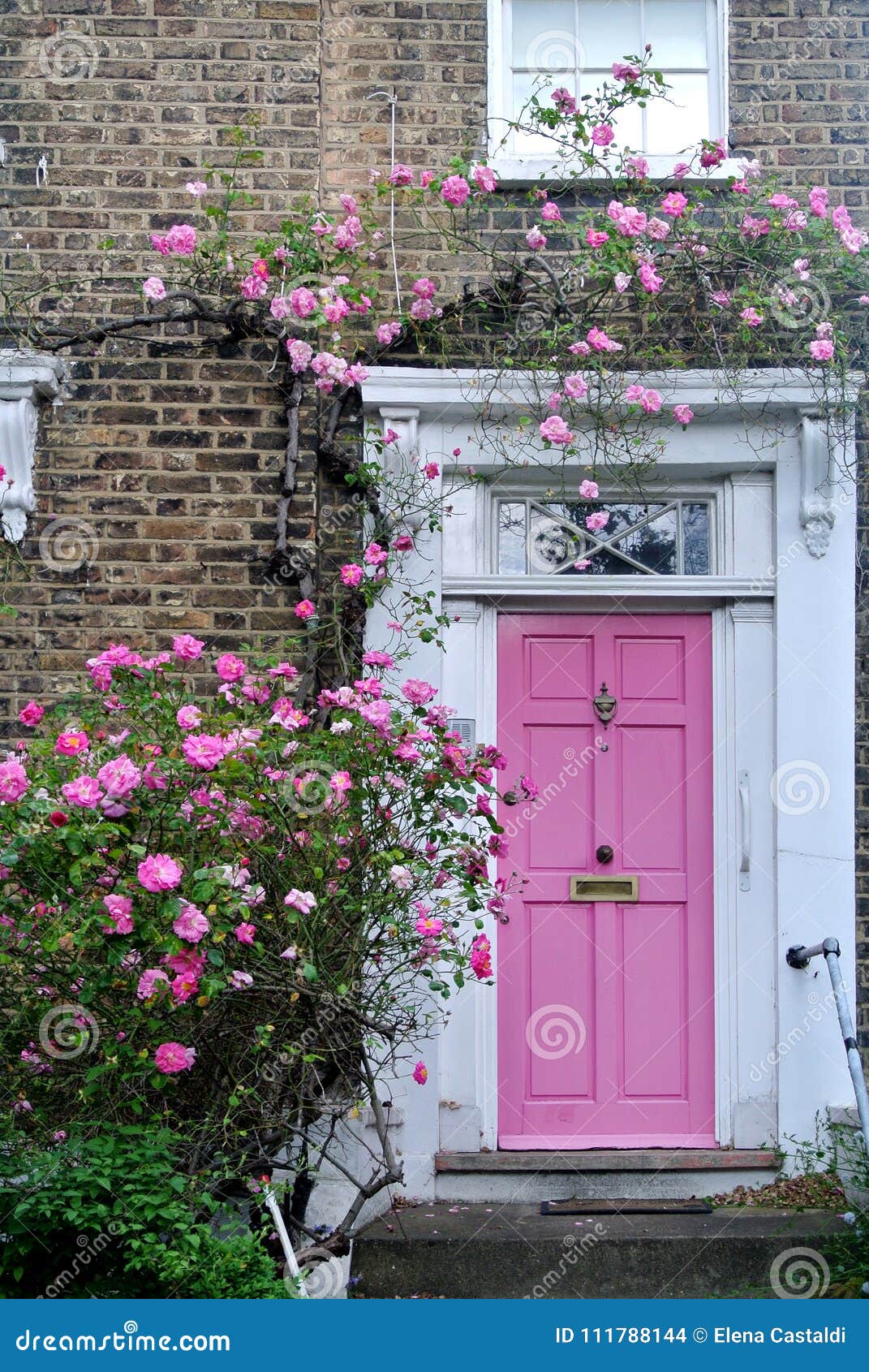 La porta rosa fotografia stock. Immagine di andare, commercio - 111788144