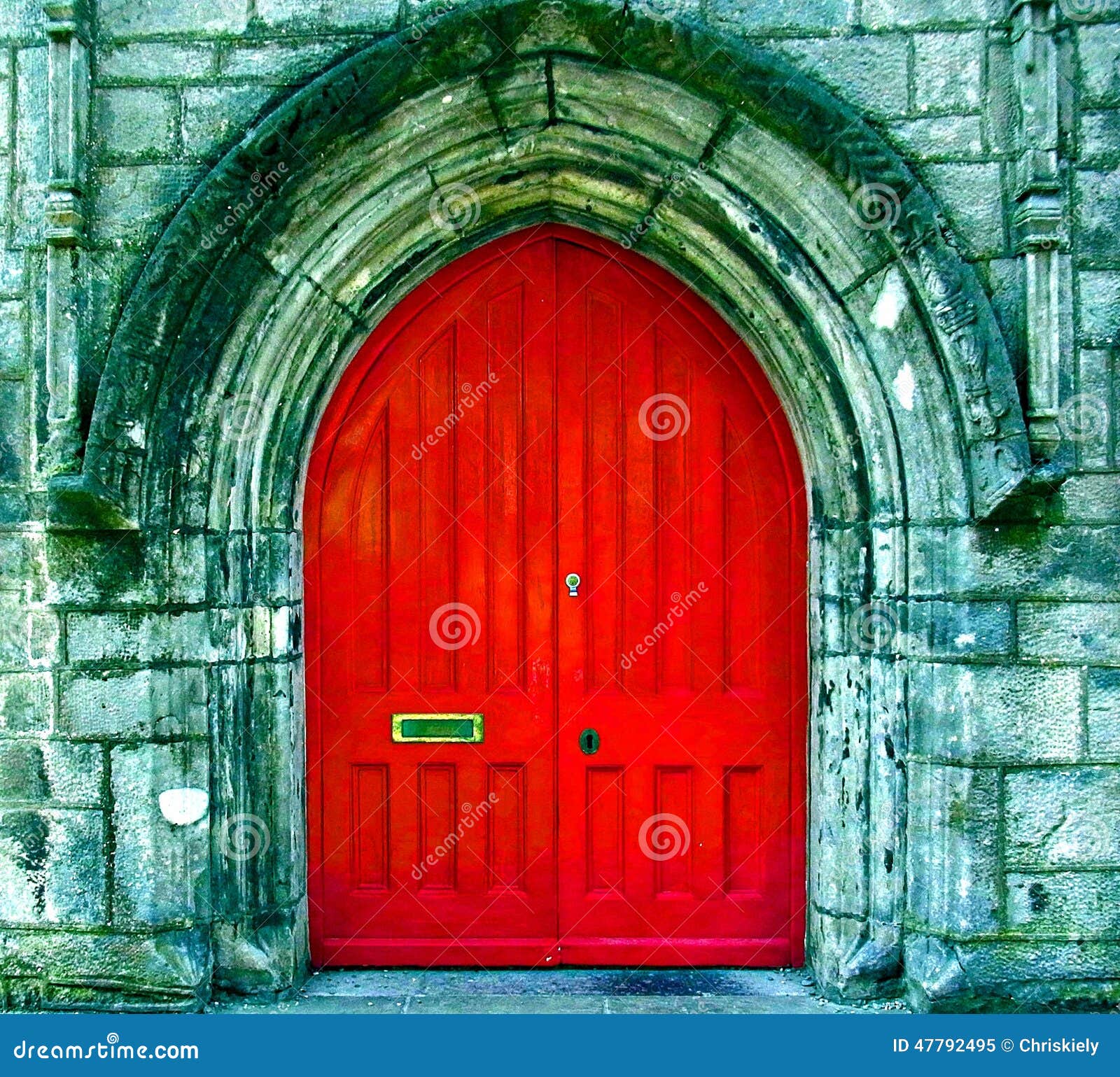 La porte rouge image stock. Image du écossais, certains - 47792495