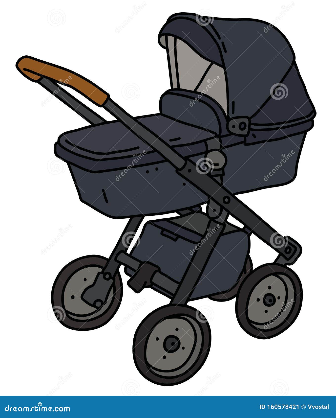 La poussette noire moderne illustration de vecteur. Illustration du ...