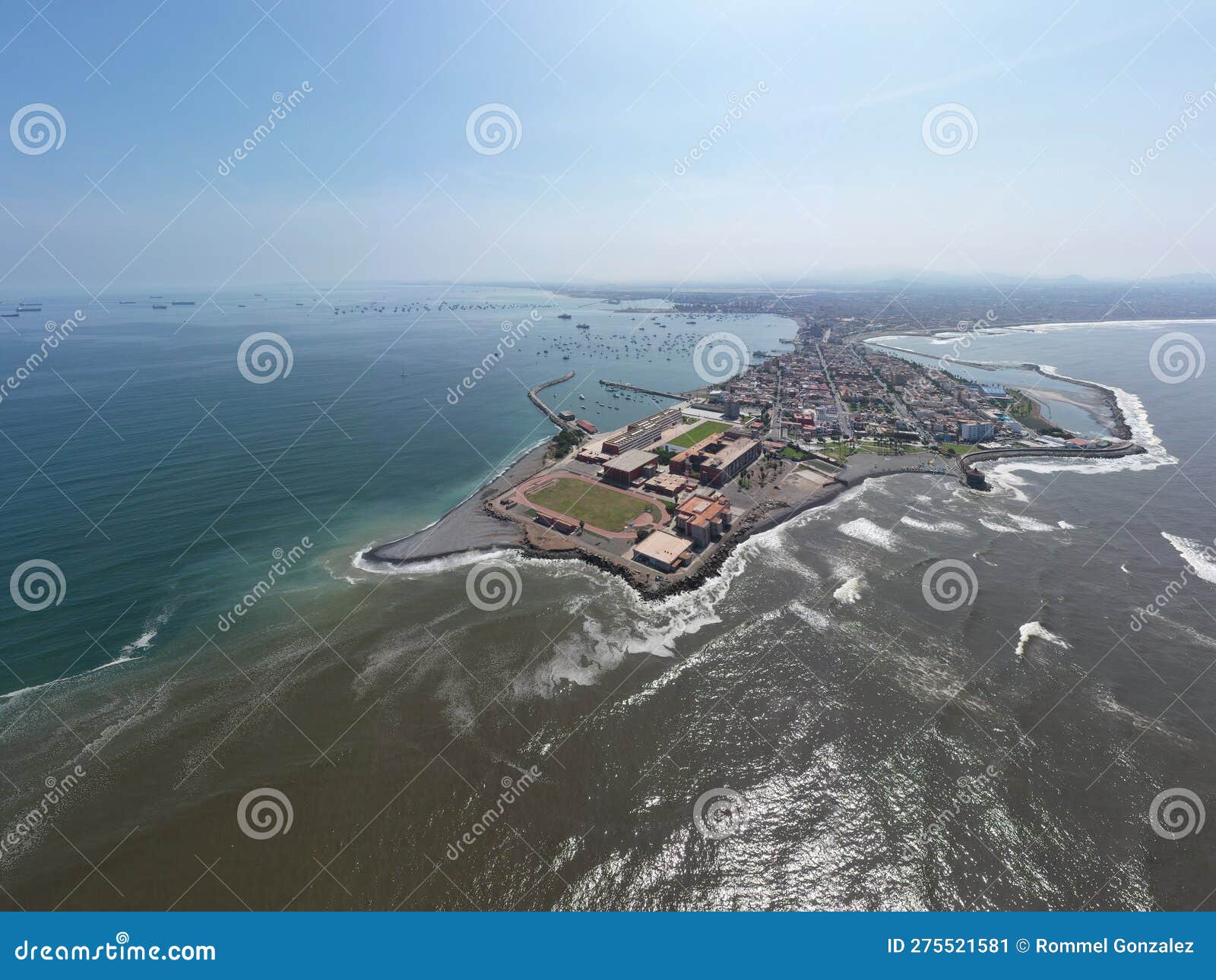 La Punta Callao Peru. Aerial View. Panoramic View. Stock Image - Image ...