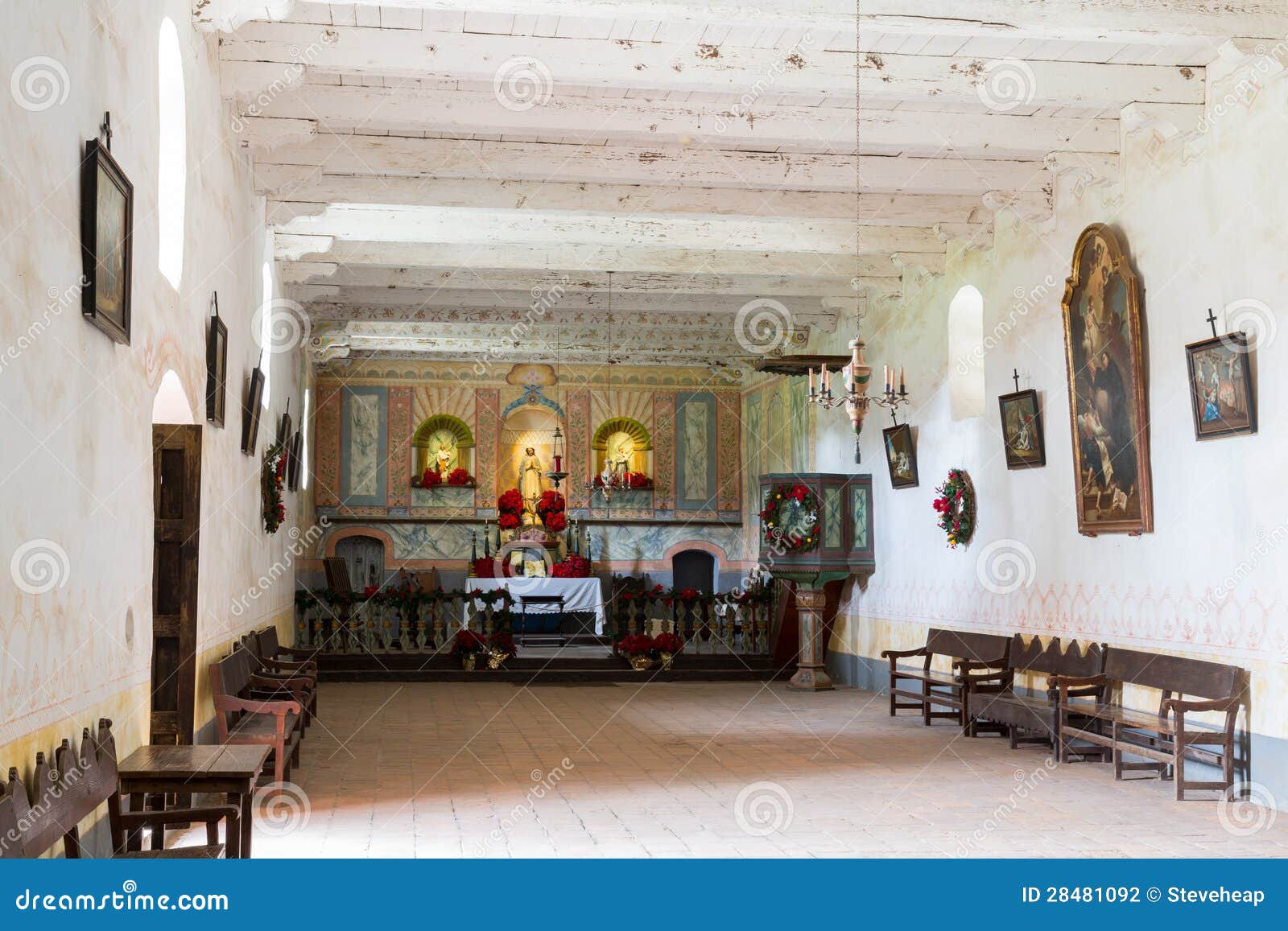La Purisima Conception Mission CA Stock Photo - Image of altar ...