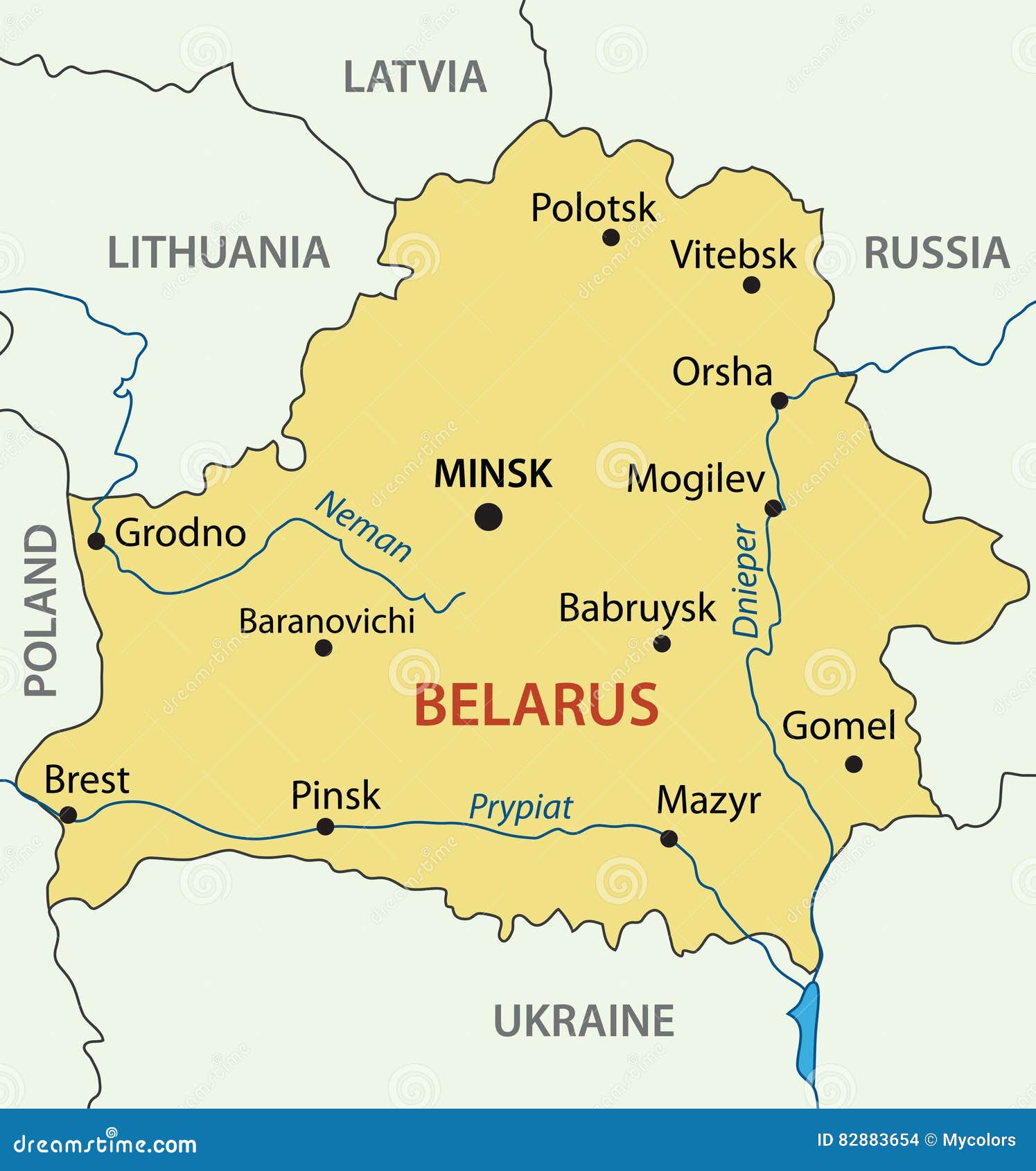 La République De Bielorussie - Carte Illustration de Vecteur ...