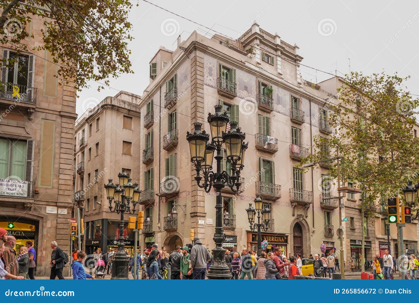 La Rambla Street in Center of Barcelona Editorial Photography - Image ...