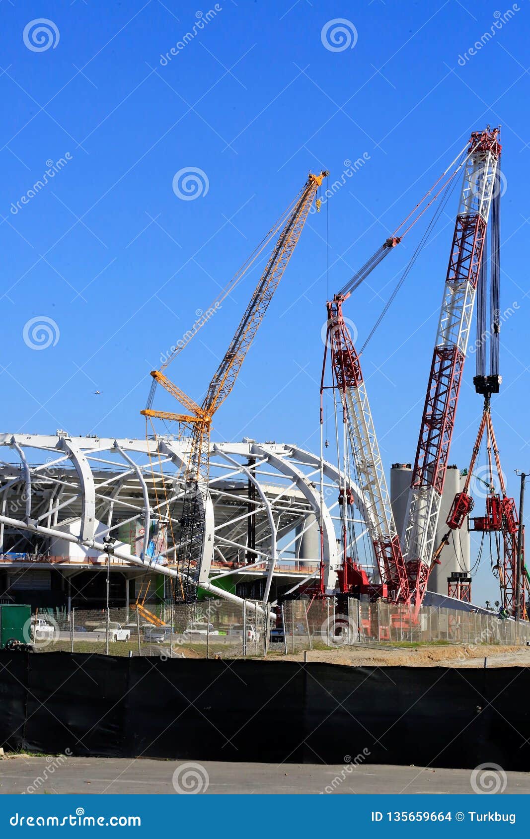 LA Rams Stadium Construction Site Editorial Stock Image - Image of ...
