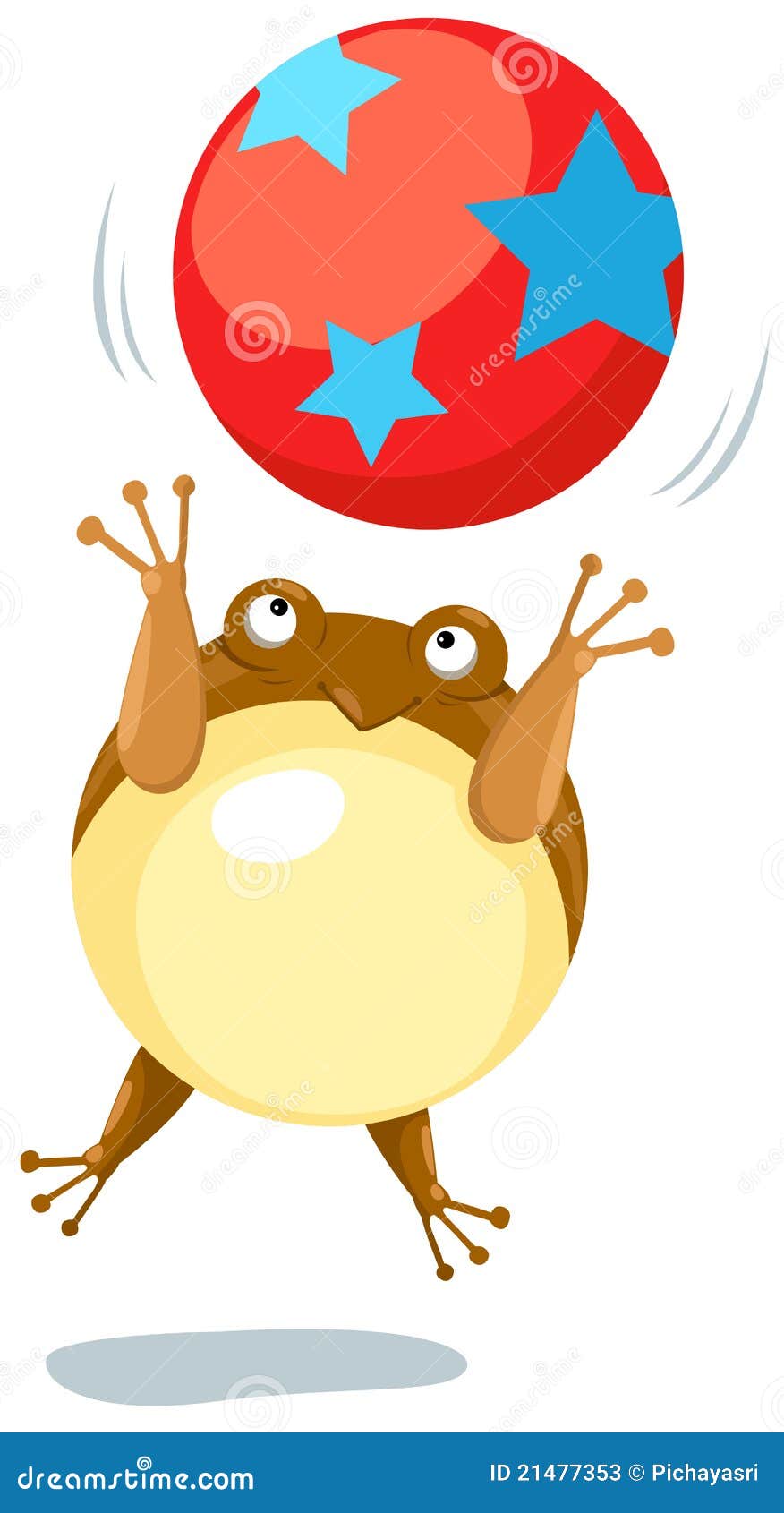 La Rana Che Salta Con La Sfera Illustrazione Vettoriale - Illustrazione ...