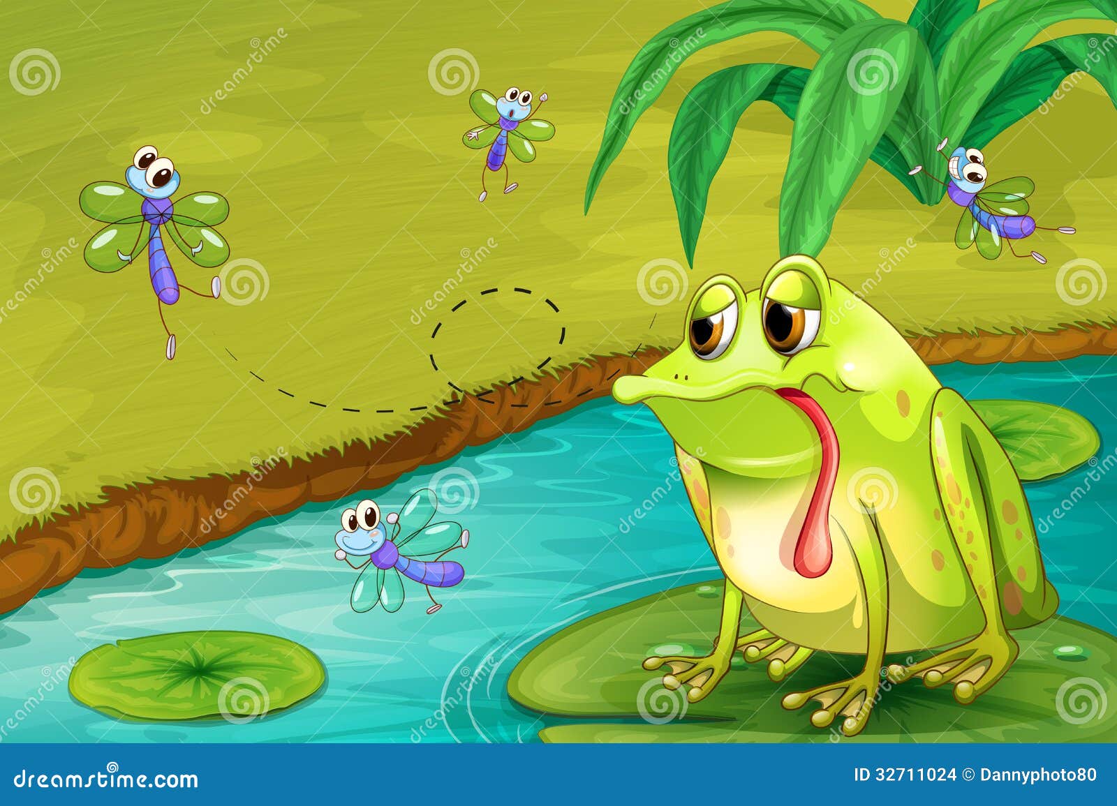 La Rana Triste En La Charca Ilustración del Vector - Ilustración de ...