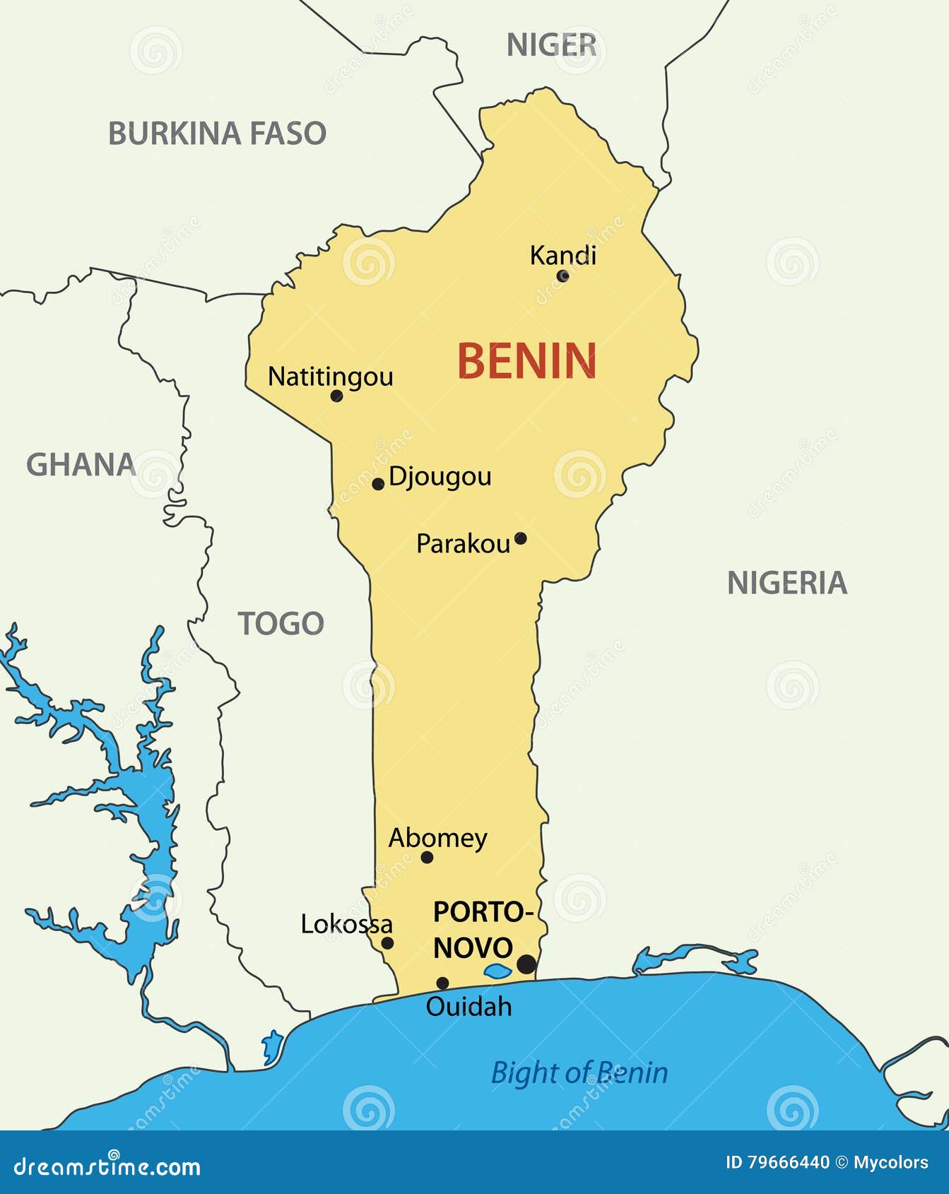 La República De Benin - Mapa Ilustración del Vector - Ilustración de ...