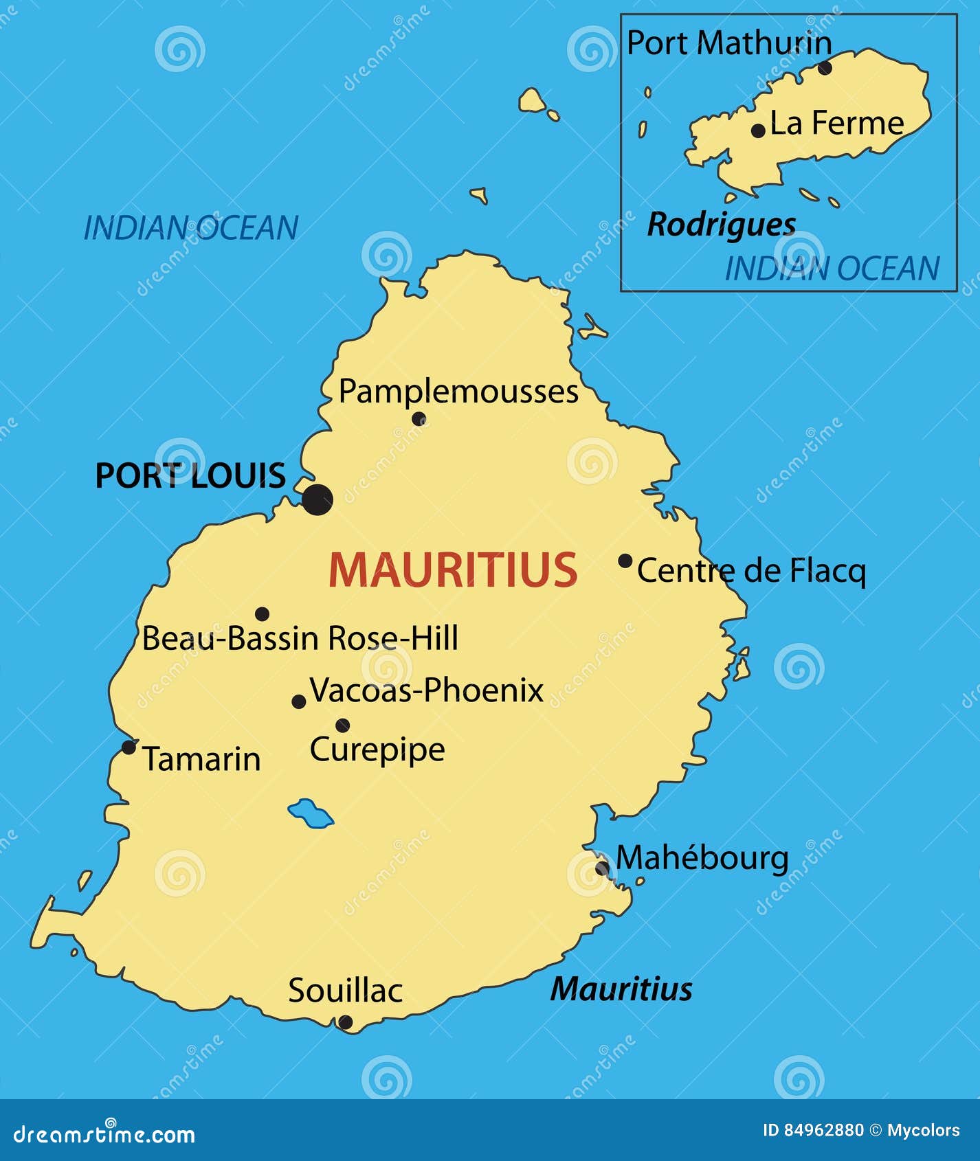 La República De Mauricio - Mapa Del Vector Ilustración del Vector ...