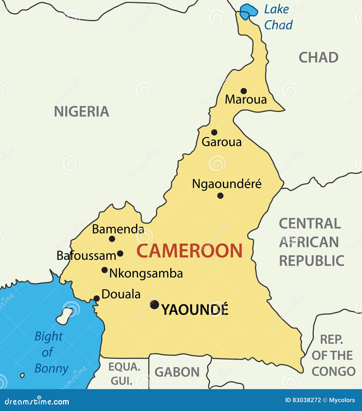 La Repubblica Del Camerun - Mappa Illustrazione Vettoriale ...