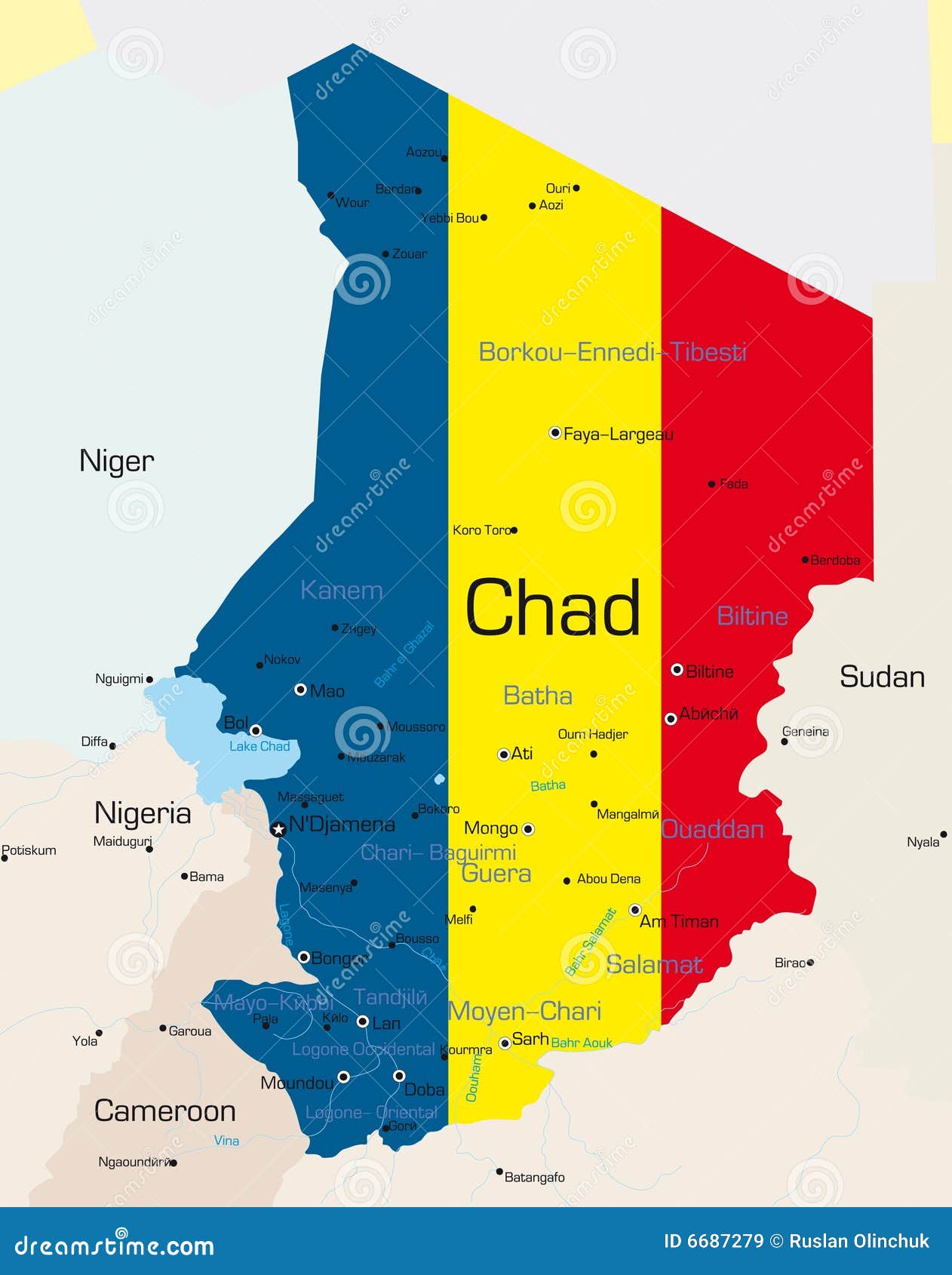 La Repubblica del Chad illustrazione vettoriale. Illustrazione di arte ...