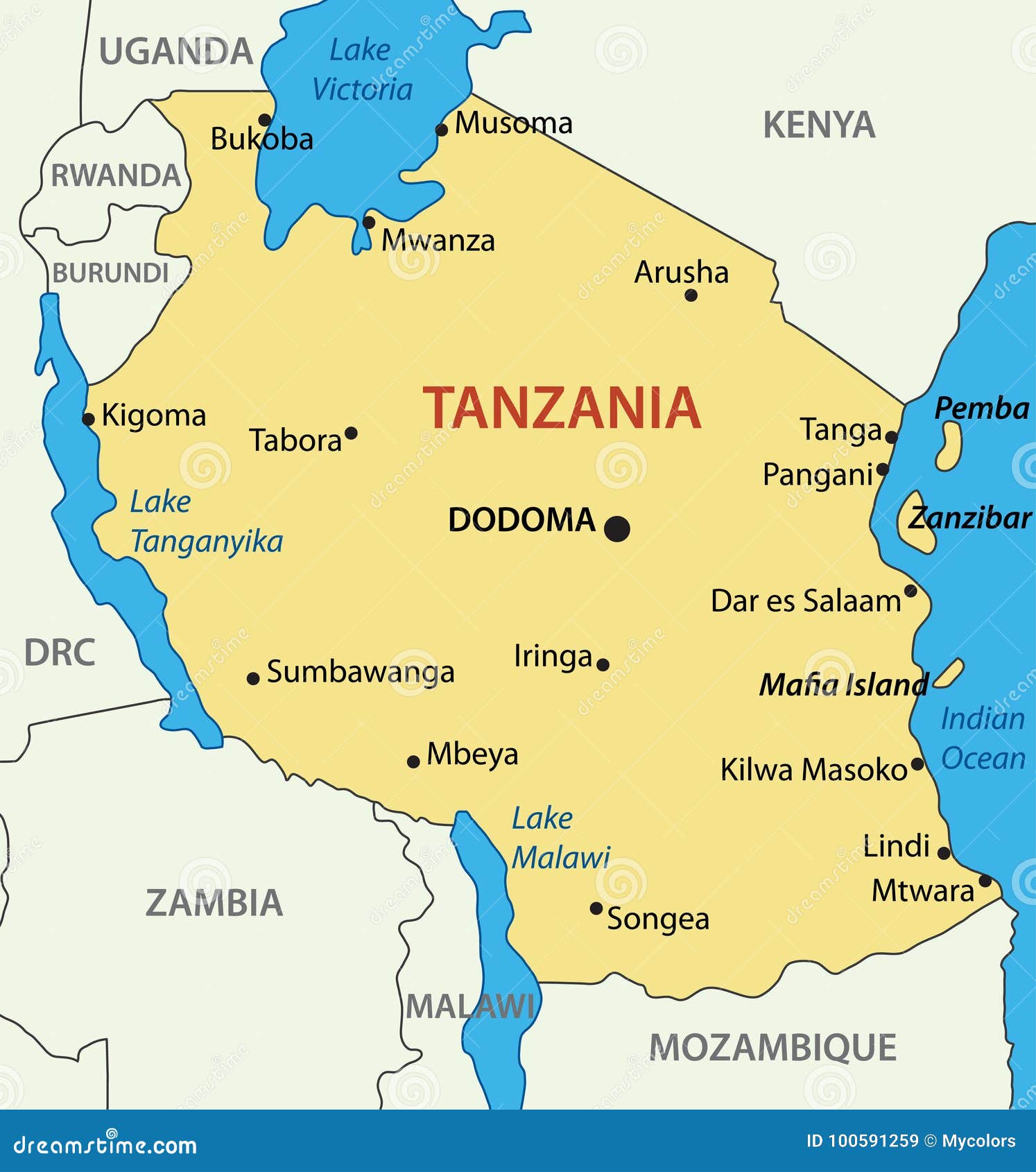 Tanzania Mapa | Mapa
