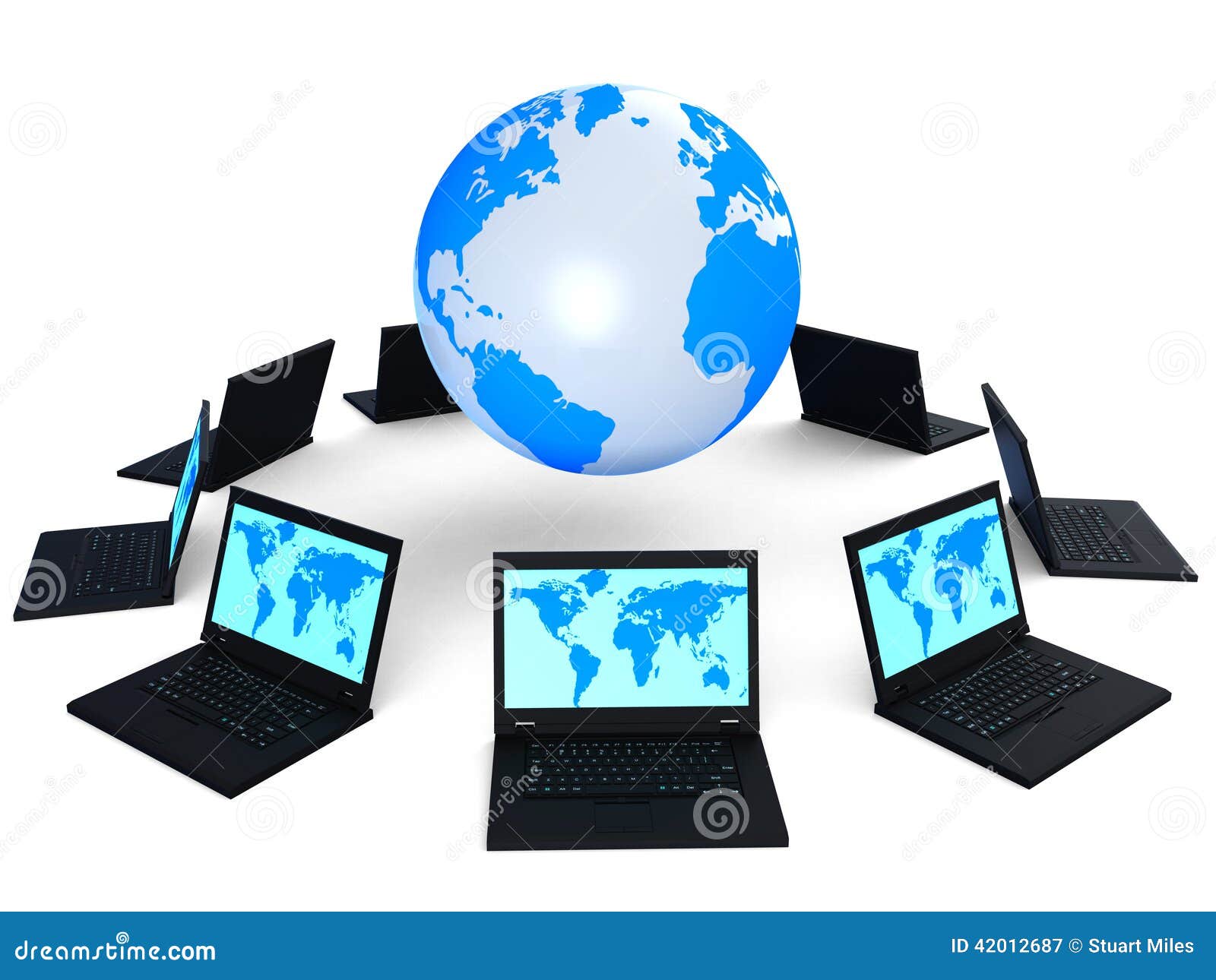 La Rete Globale Indica Il Globo E Internet Di Digital Illustrazione di ...