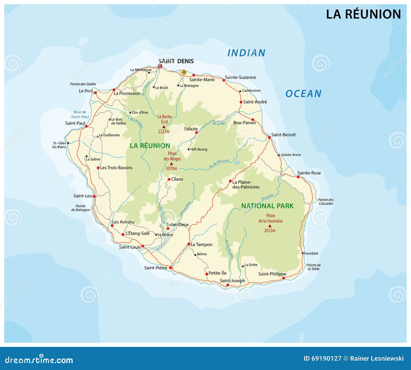 La reunion map stock illustration. Illustration of capital - 69190127