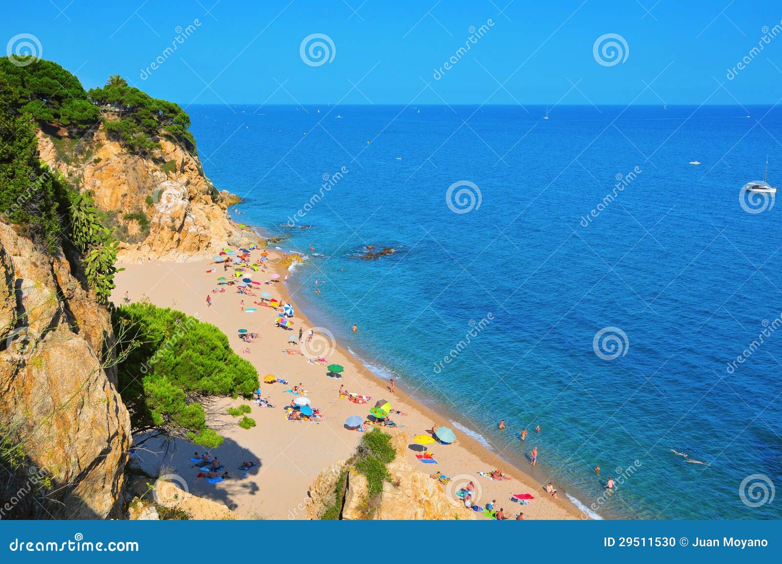 La Roca Grossa Beach in Calella, Spain Editorial Image - Image of ...