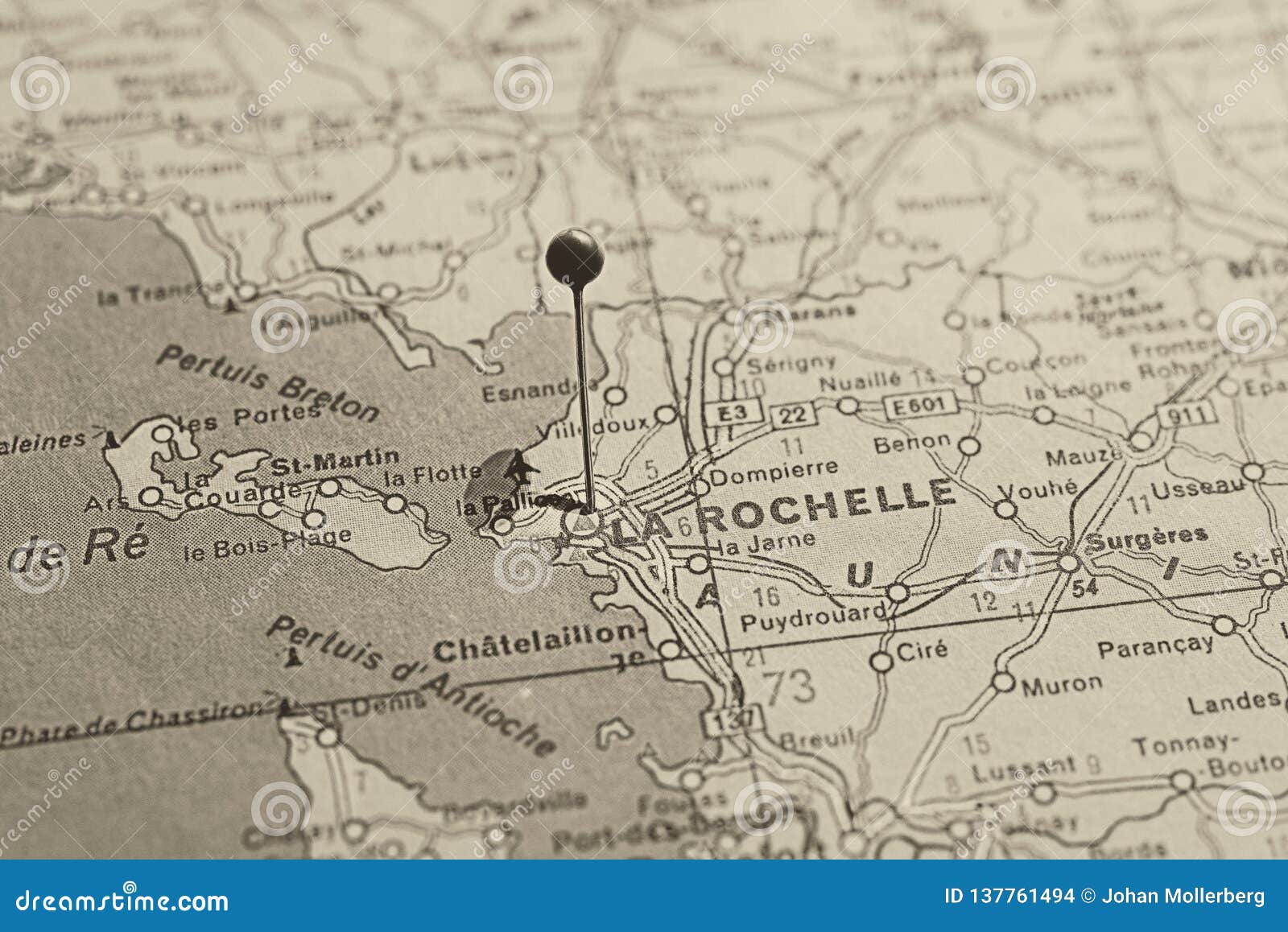 La Rochelle area on a map stock photo. Image of europe - 137761494