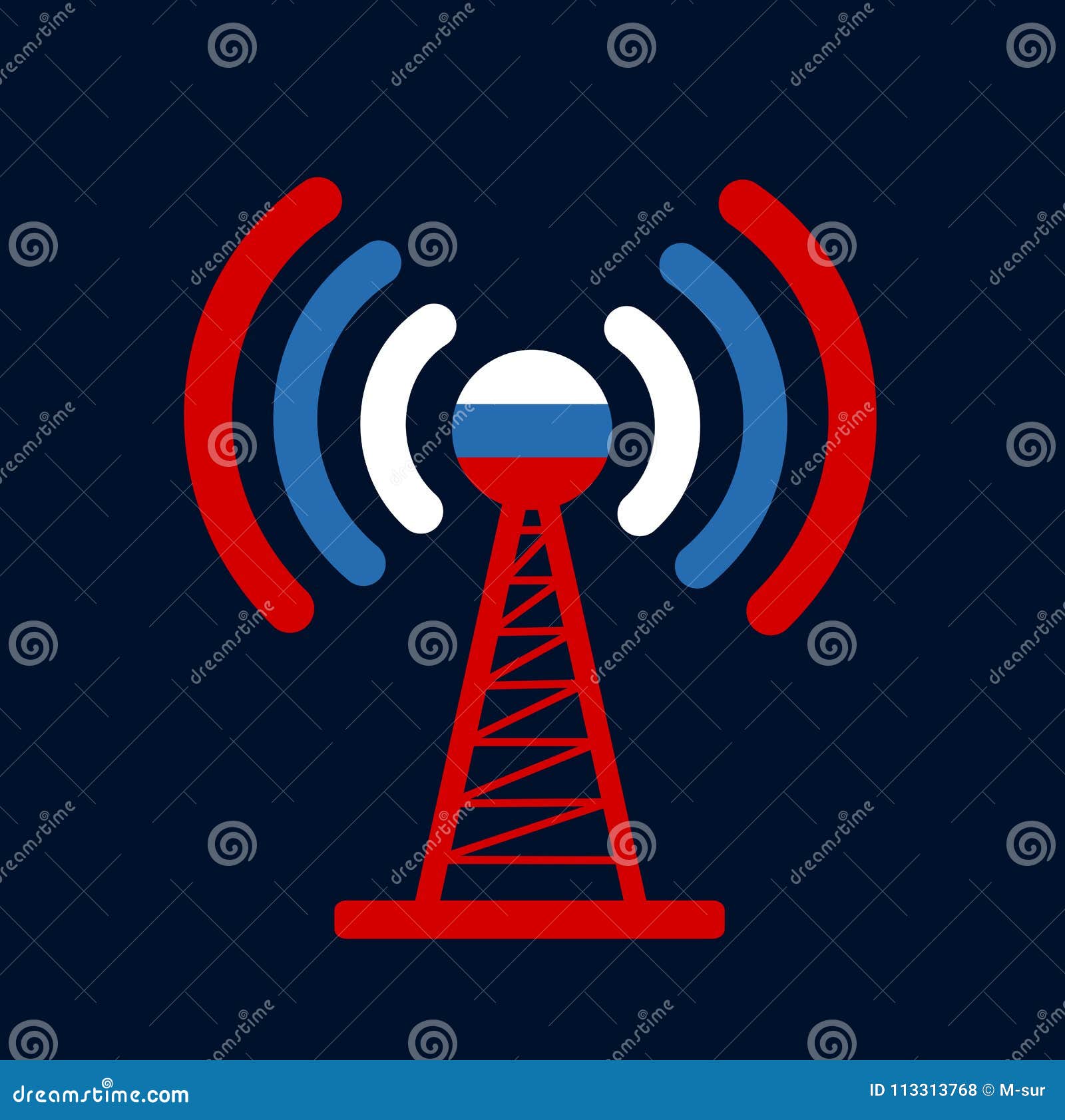 La Russia E Radiodiffusione Illustrazione Vettoriale - Illustrazione di ...
