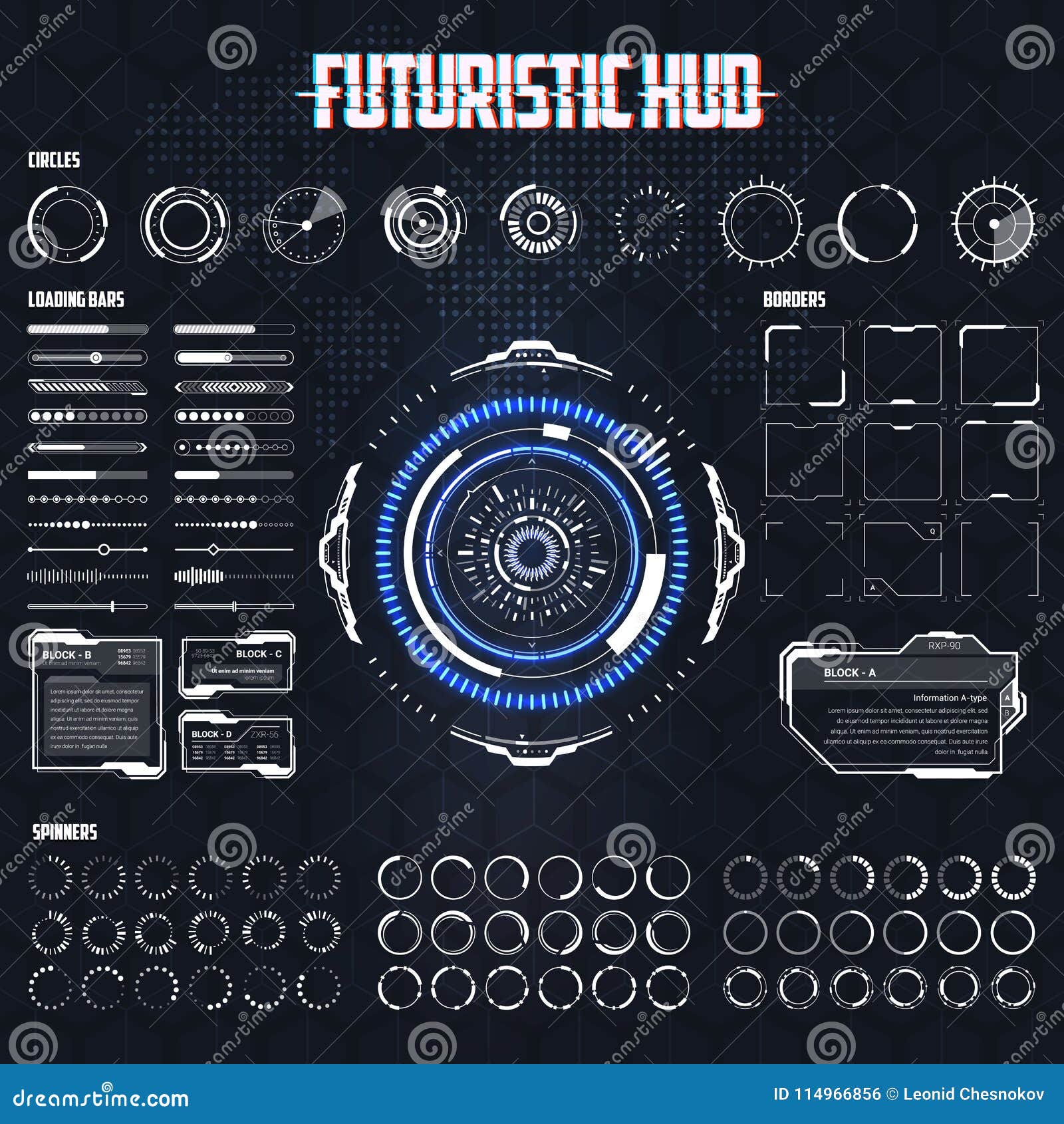 La Science Fiction Futuriste HUD Elements Set Illustration de Vecteur ...