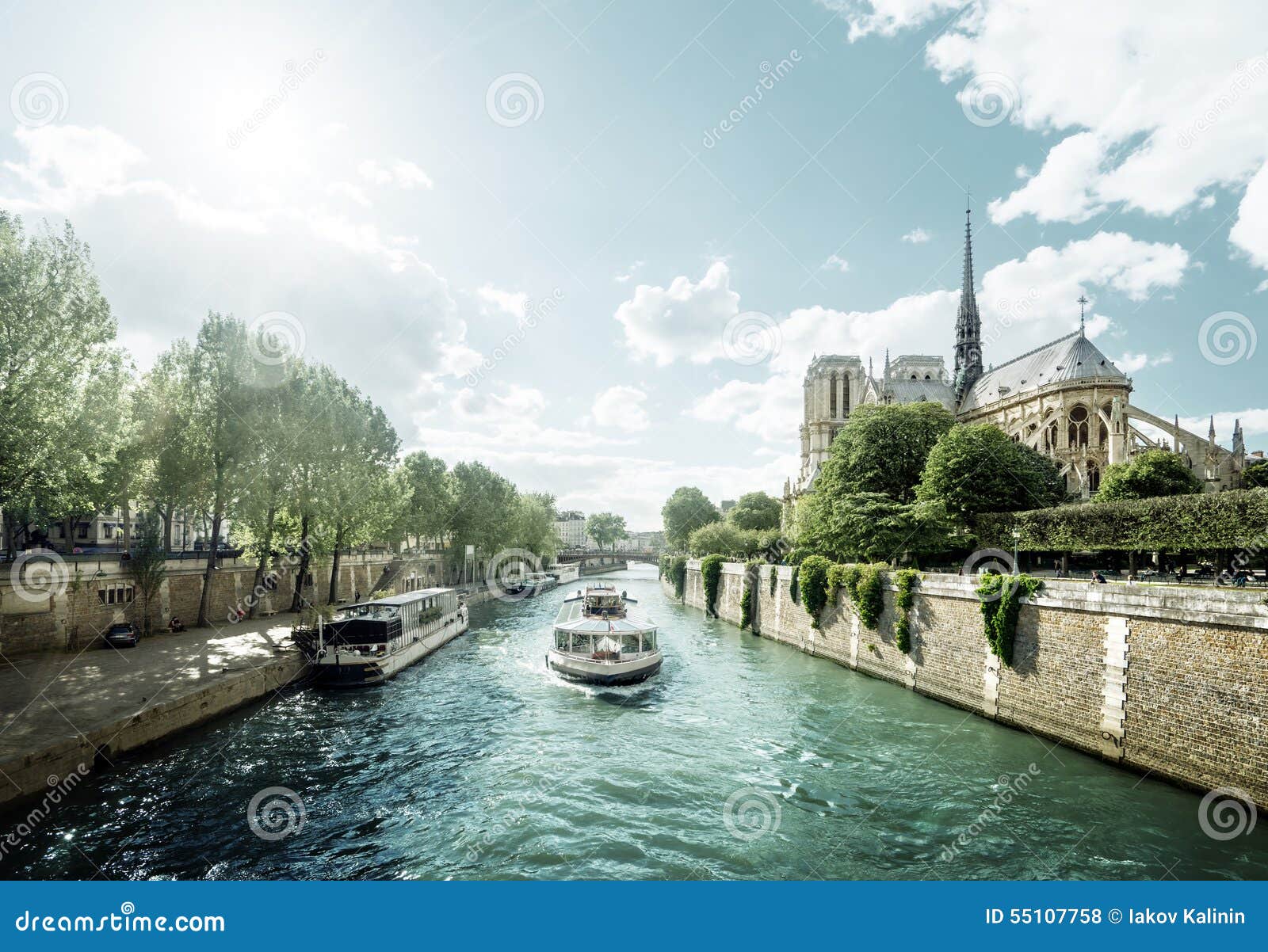 La Senna E Notre Dame De Paris, Parigi, Francia Fotografia Stock ...
