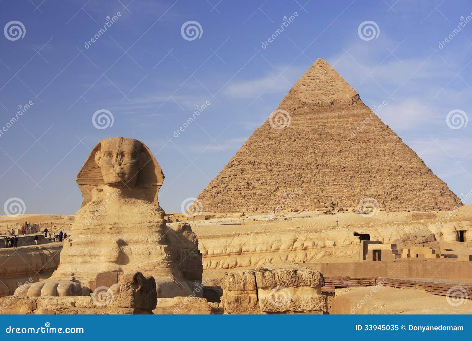La Sfinge E La Piramide Di Khafre, Il Cairo Immagine Stock - Immagine ...
