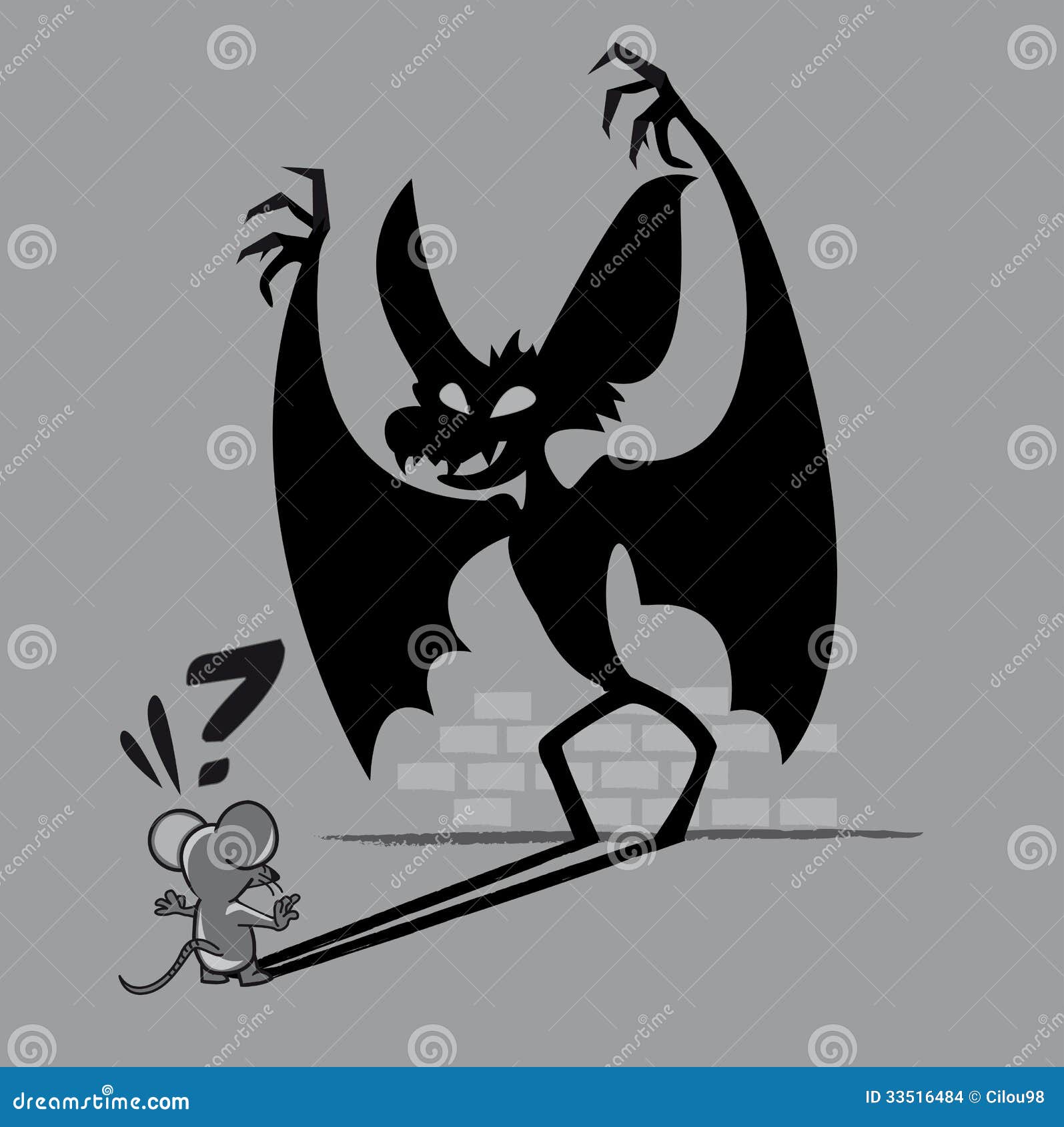 La Sombra De Un Ratón Se Transforma En Monstruo Ilustración del Vector ...