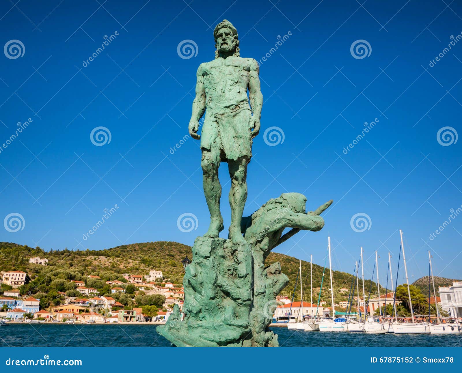 La statua di Odisseo fotografia stock. Immagine di greco - 67875152