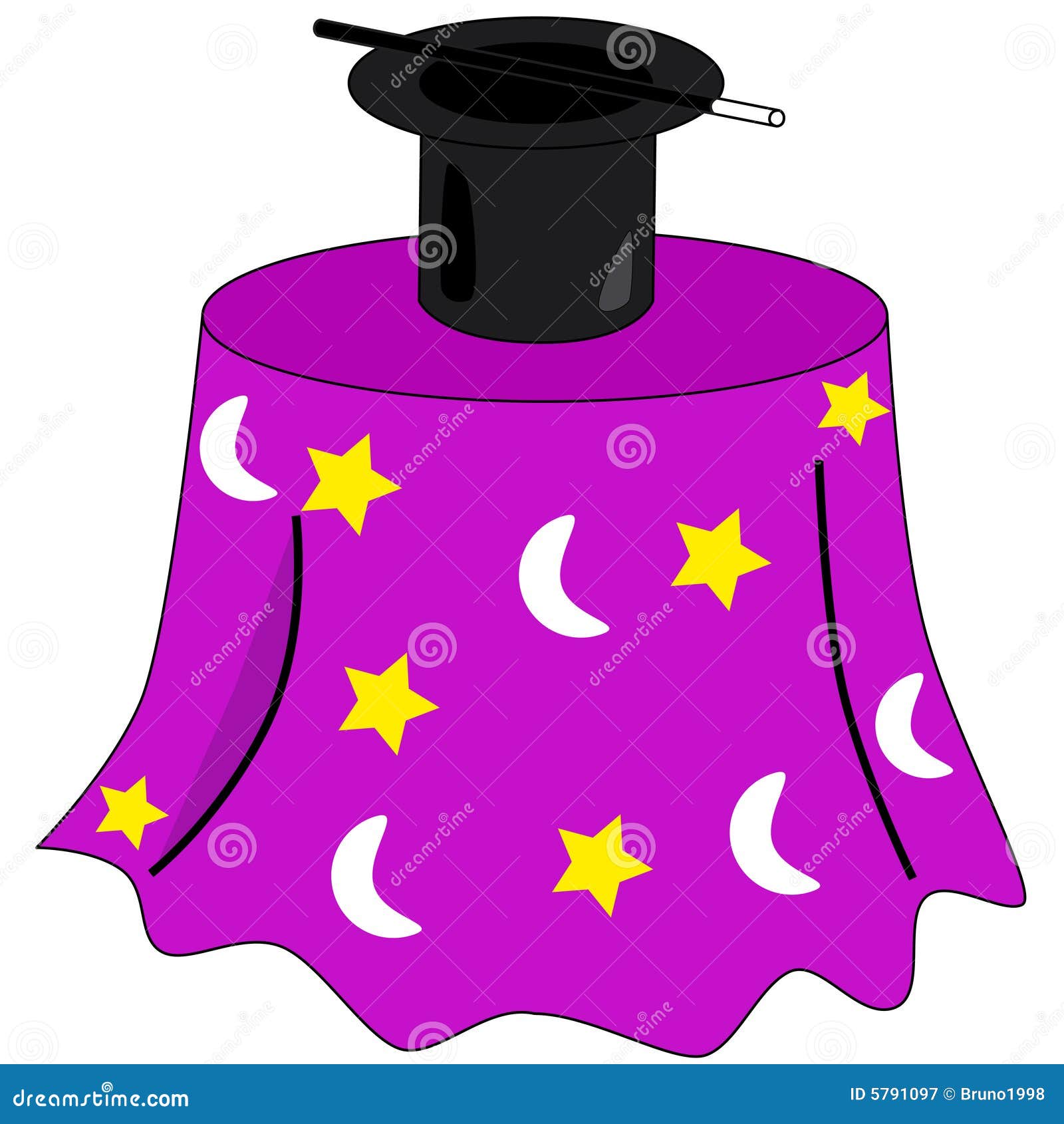 La table du magicien illustration de vecteur. Illustration du lune ...