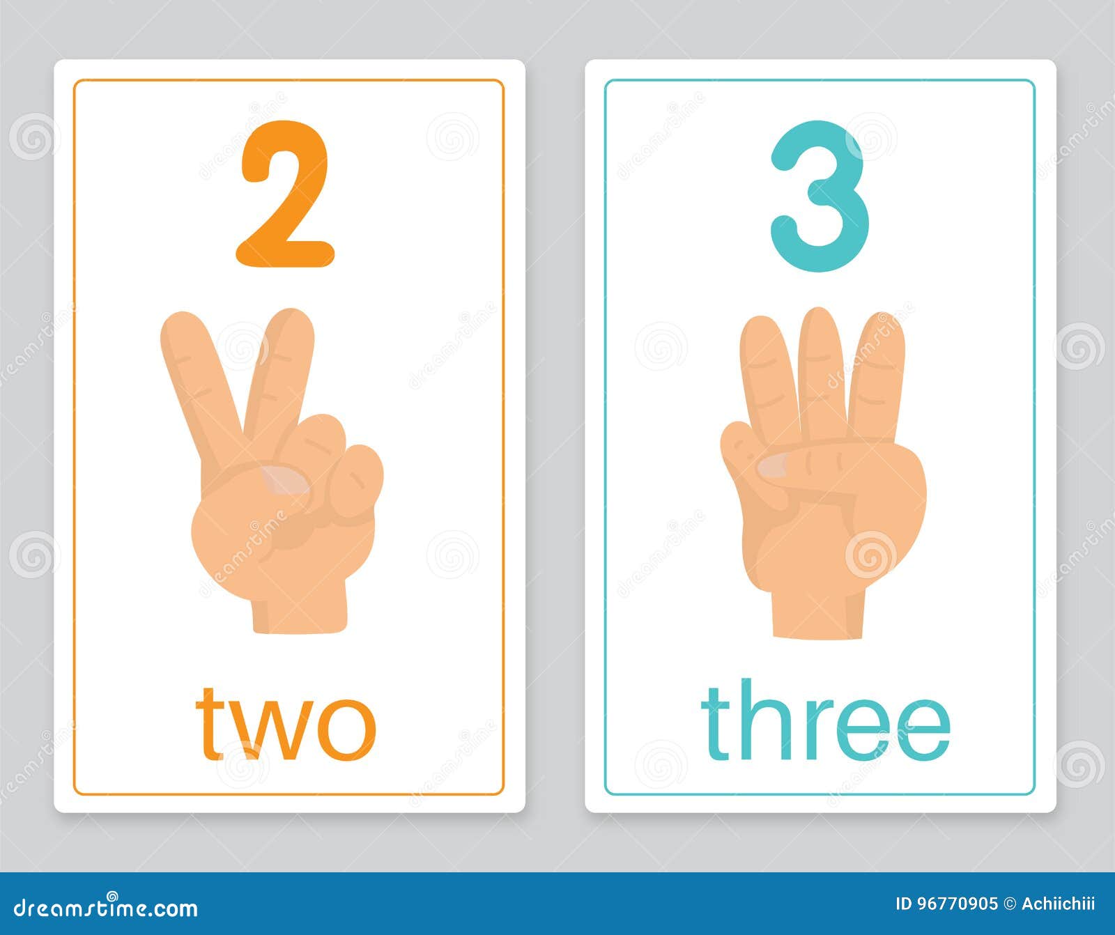 La Tarjeta 2-3 De La Palabra Ilustración del Vector - Ilustración de ...