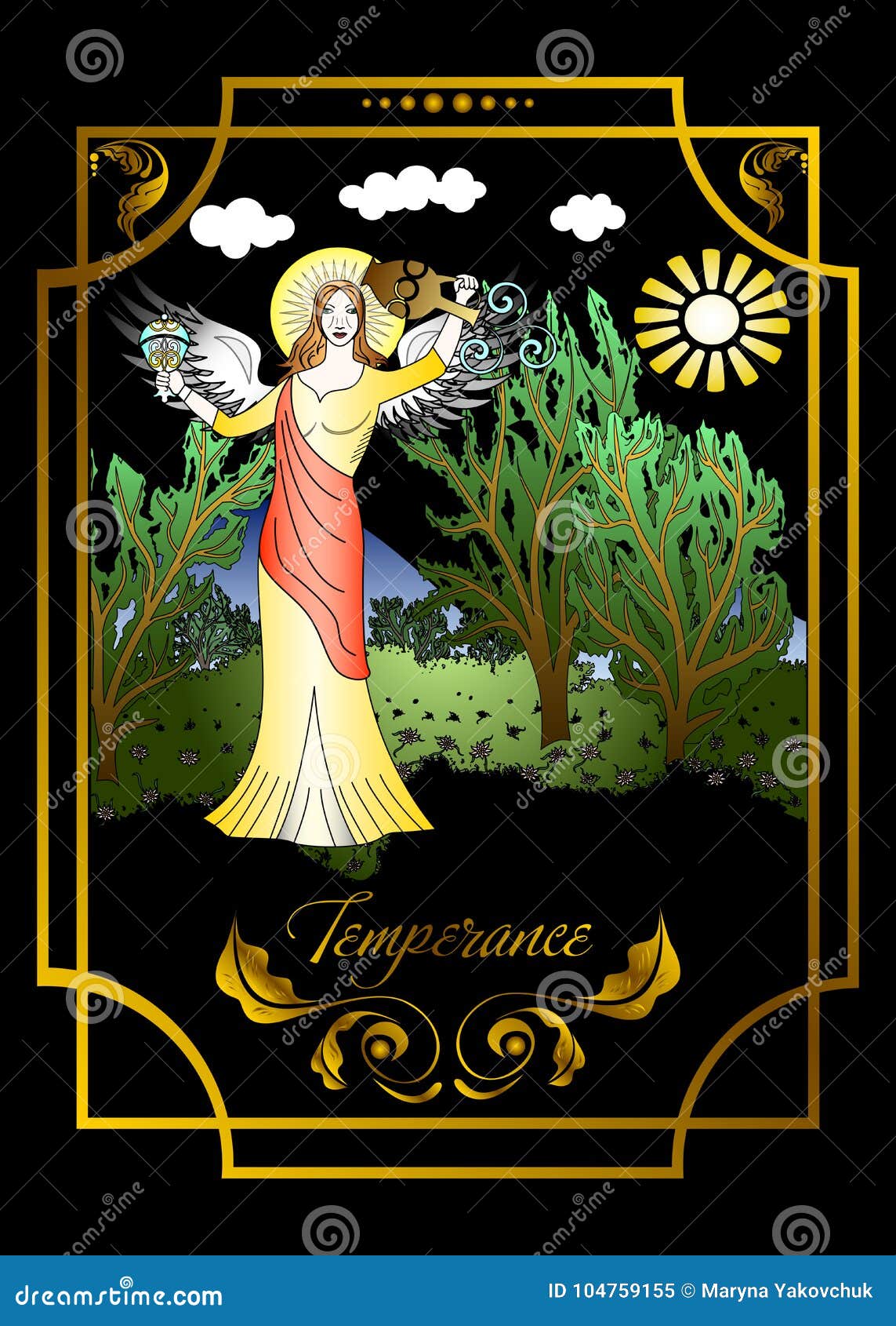 La tarjeta de la templanza ilustración del vector. Ilustración de ...