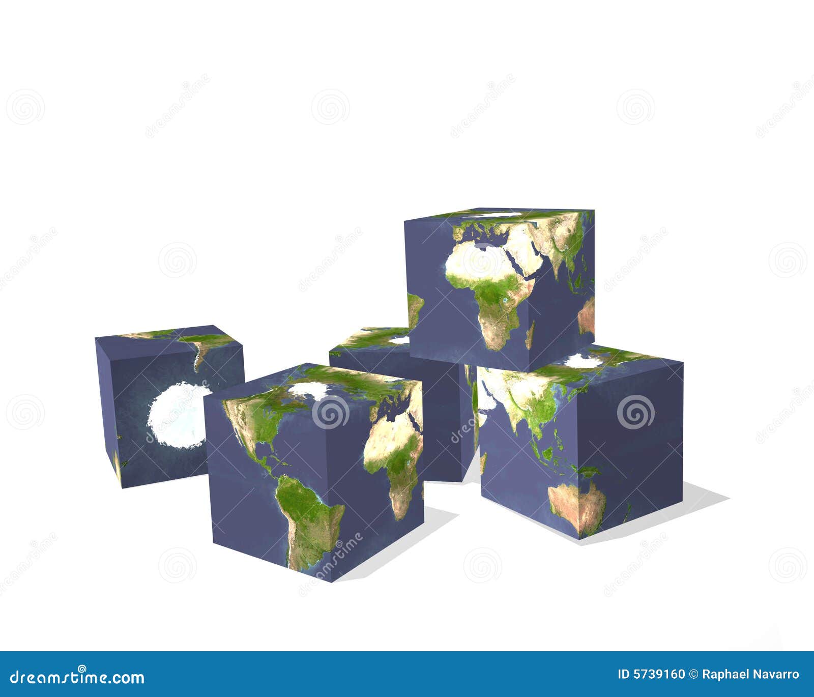 La terre cubique illustration stock. Illustration du planète - 5739160