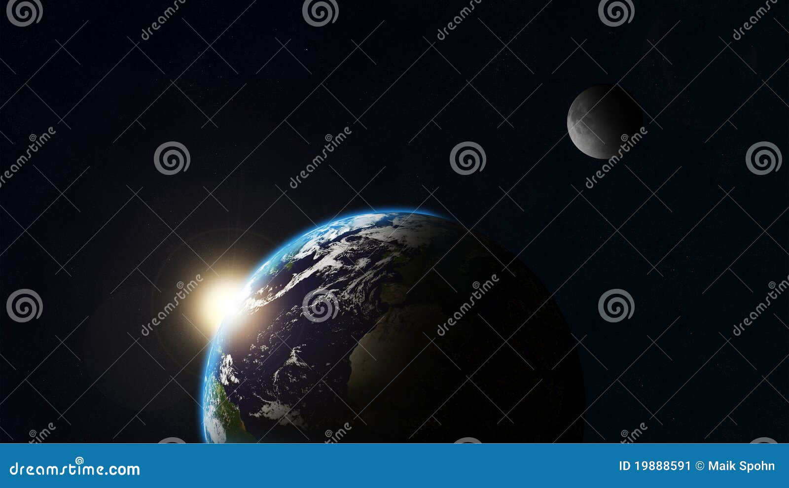 La terre et lune illustration stock. Illustration du loin - 19888591