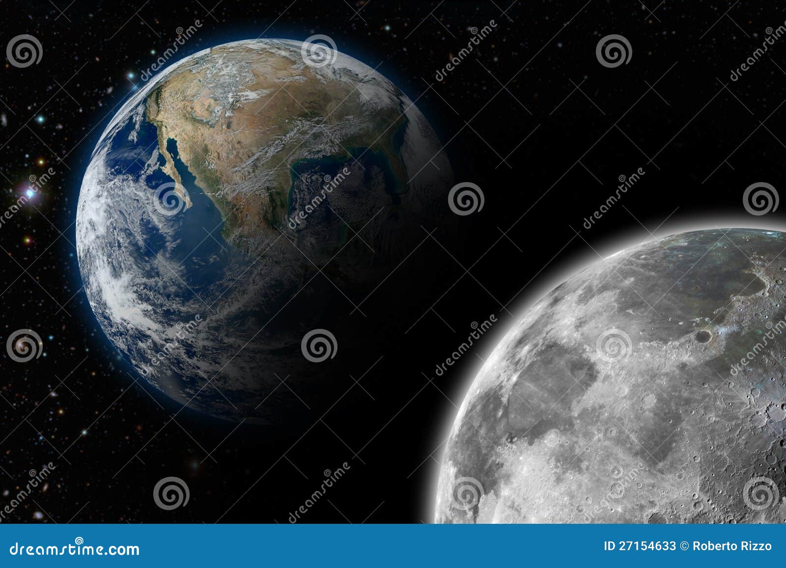 La terre et lune illustration stock. Illustration du géant - 27154633