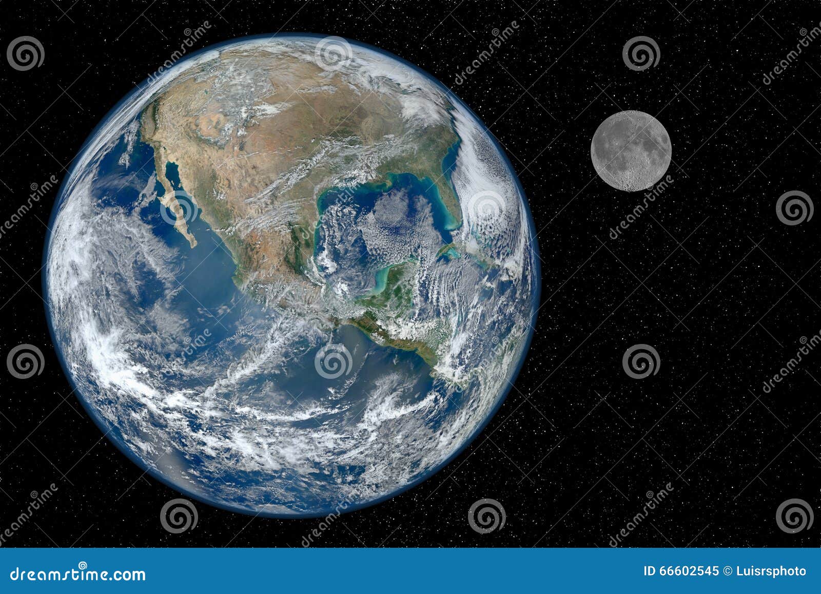 La terre et lune illustration stock. Illustration du ciel - 66602545