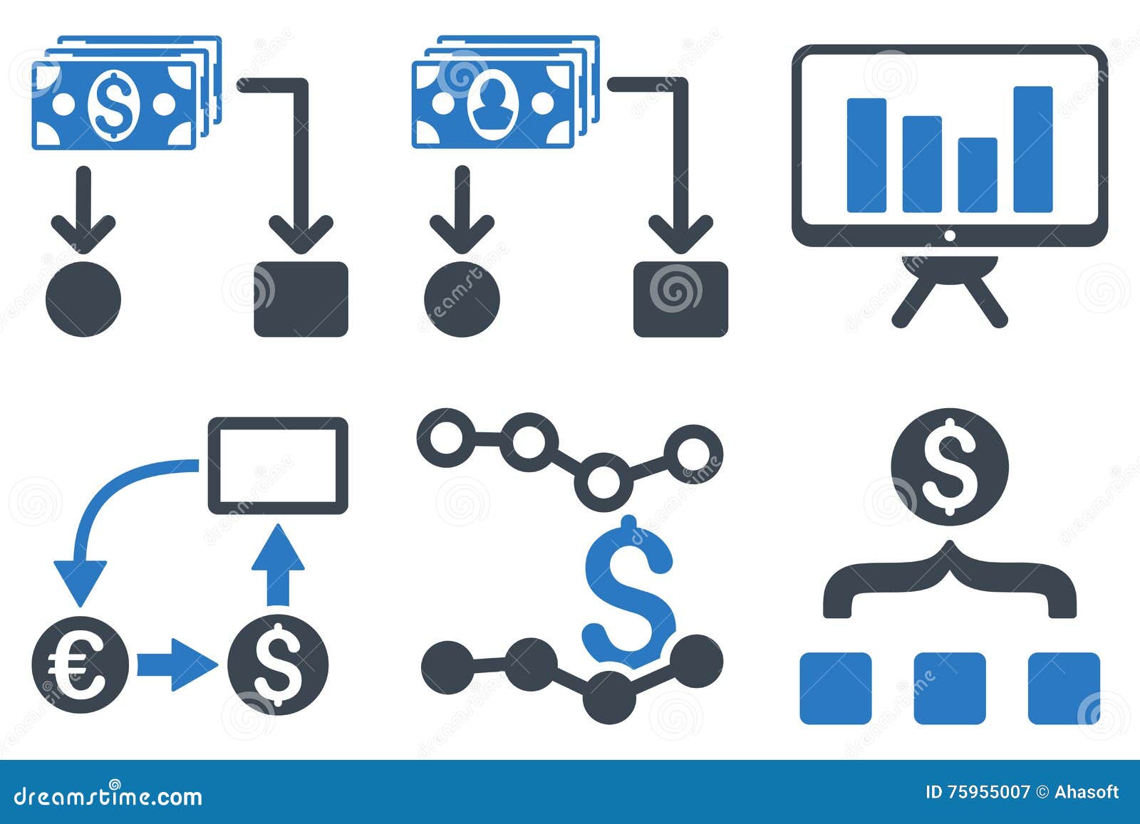 La Tesorería Traza Iconos Planos Del Vector Ilustración del Vector ...