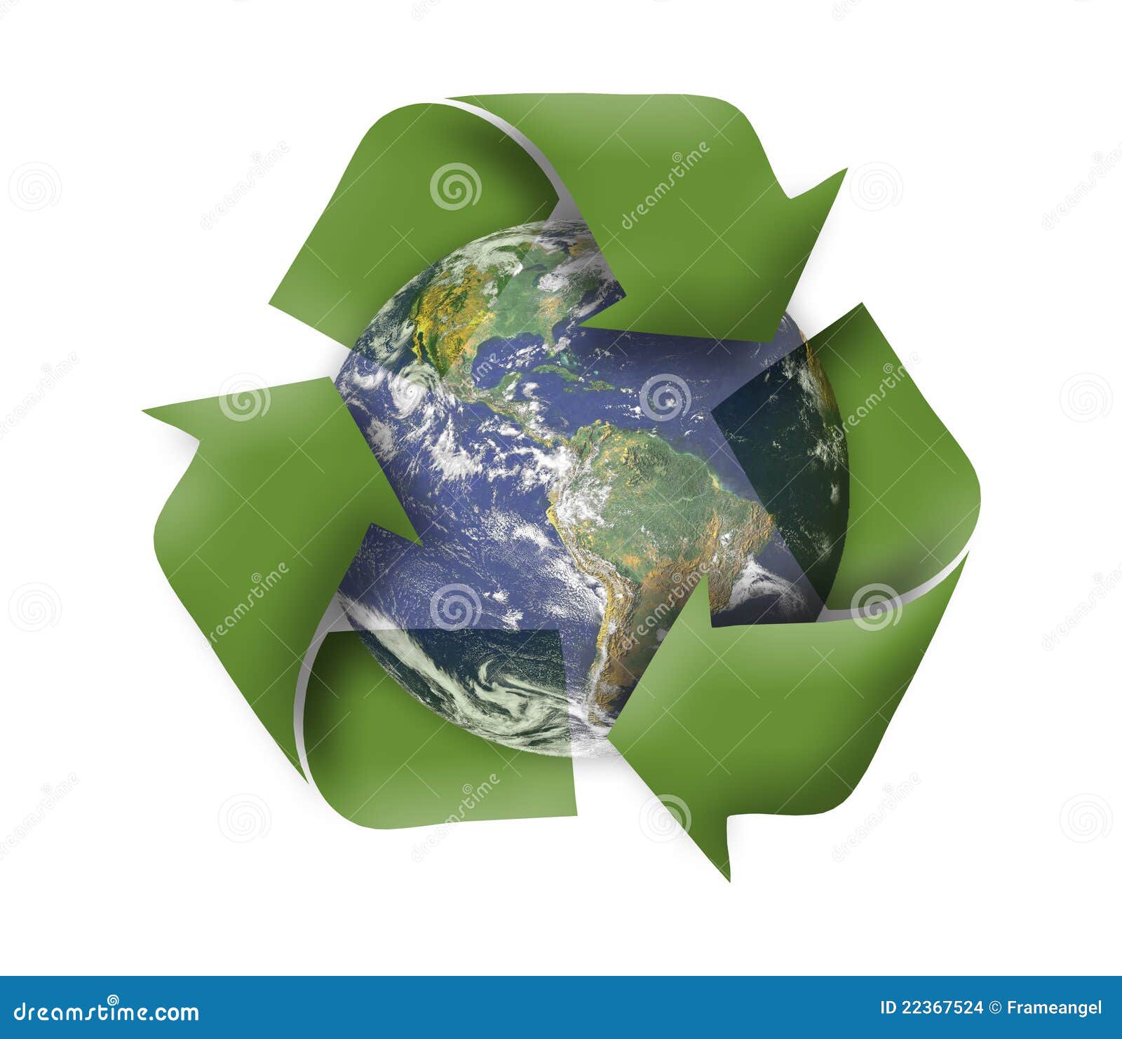 La Tierra Verde Recicla Concepto Stock de ilustración - Ilustración de ...