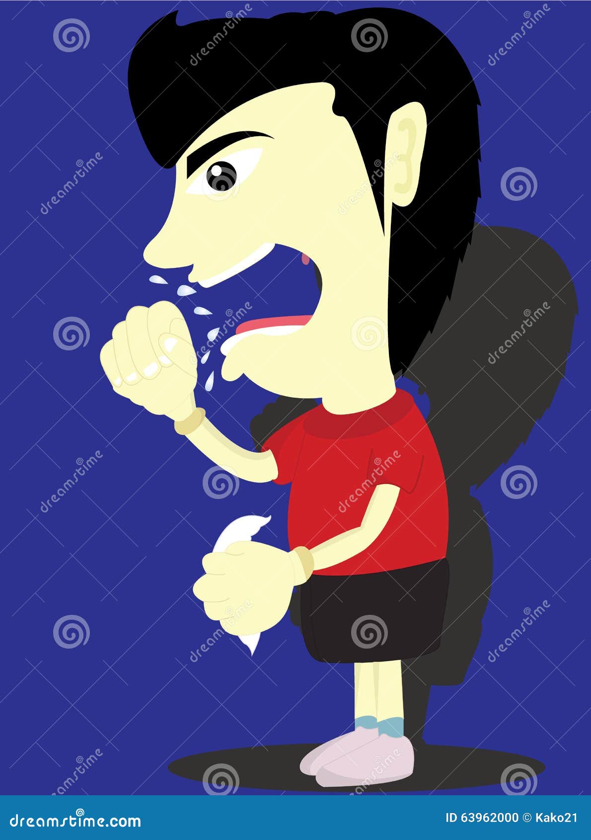 La toux d'enfant illustration de vecteur. Illustration du tête - 63962000