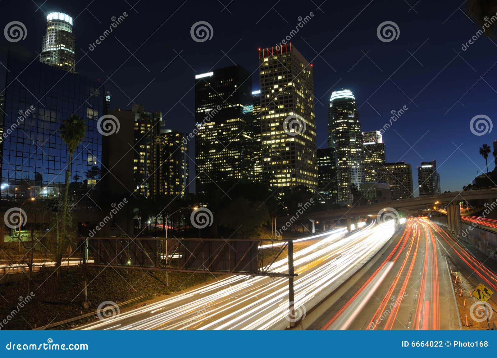 LA traffic at night stock photo. Image of traffic, travel - 6664022