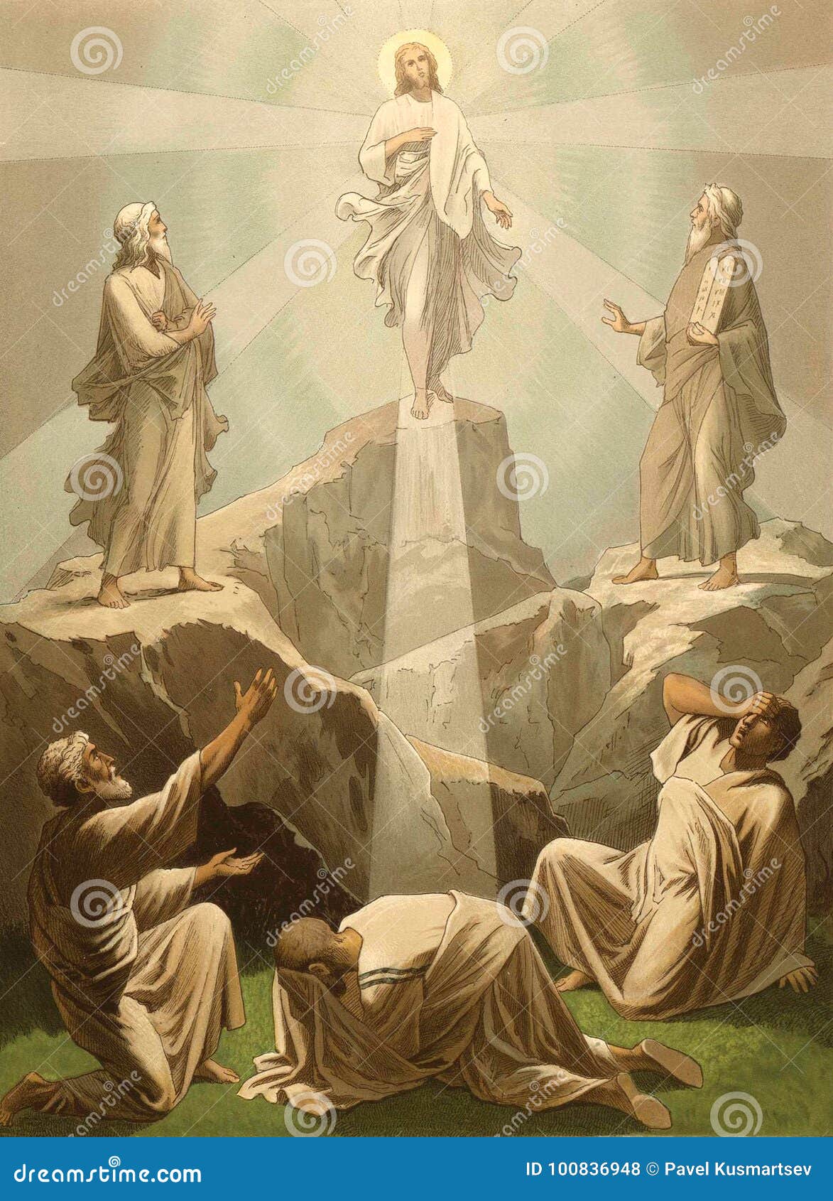 La Transfiguration Du Christ Illustration Stock - Illustration of moïse ...